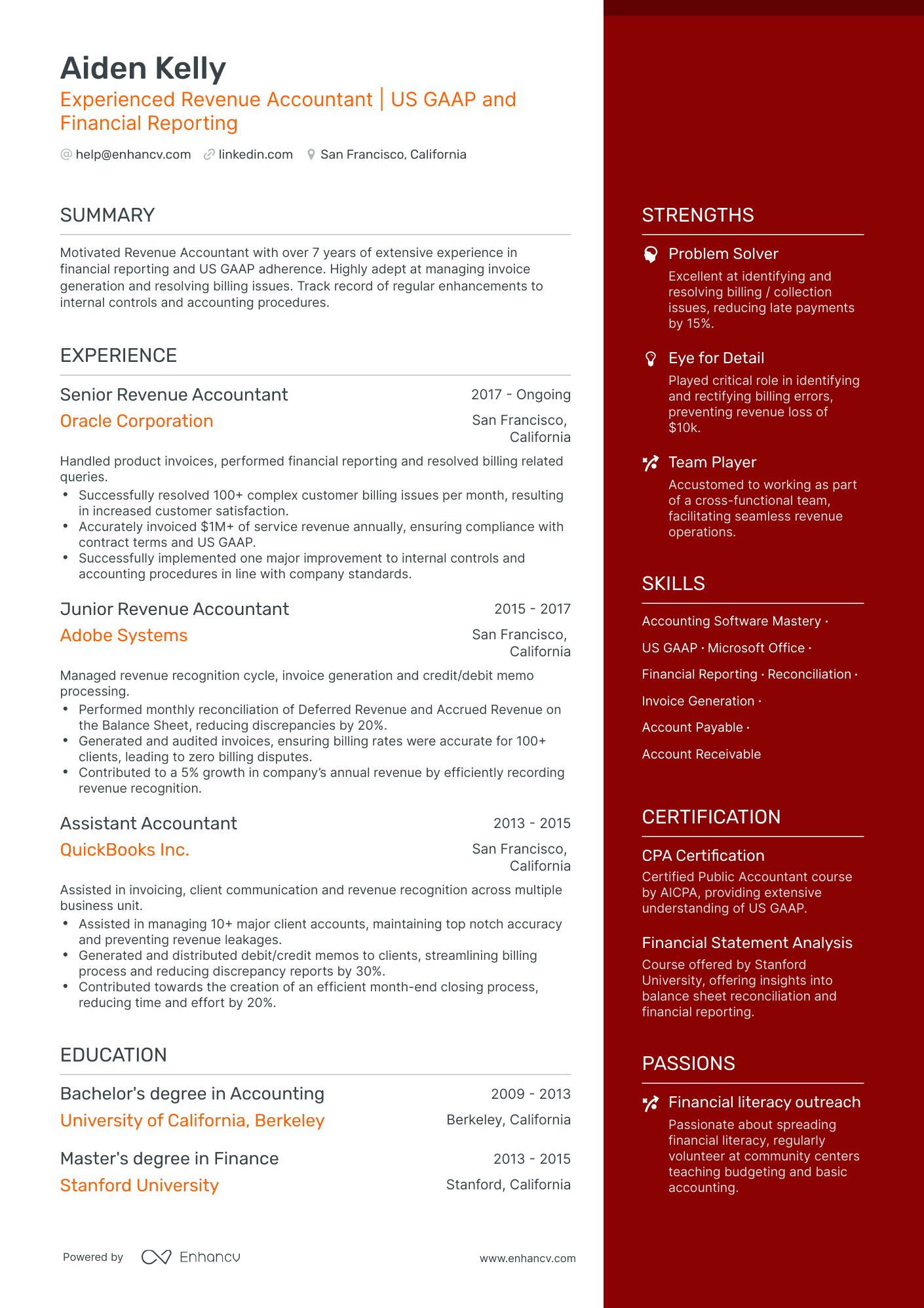 5 Revenue Accountant Resume Examples & Guide for 2023