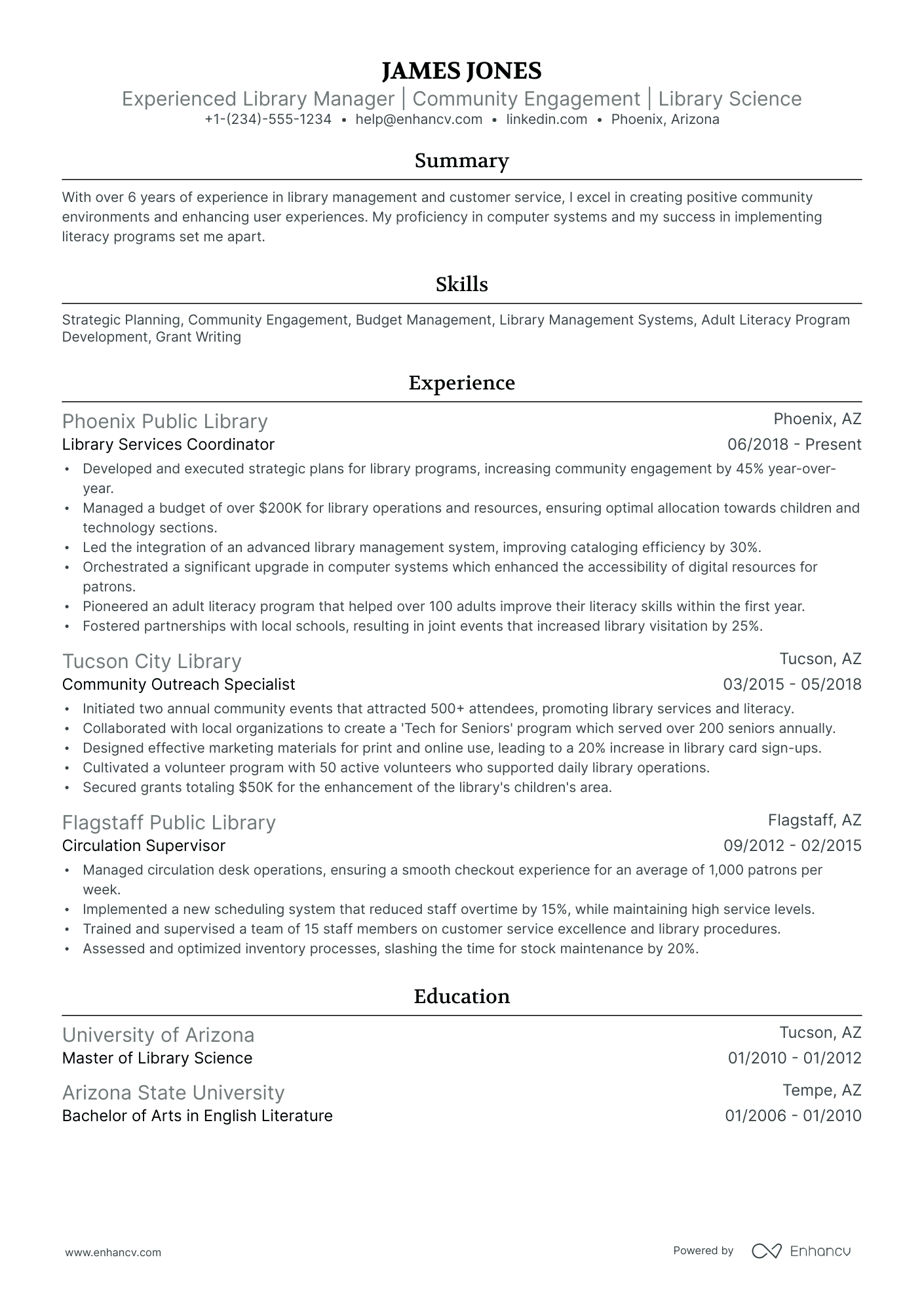 10 Library Director Resume Examples & Guide for 2026