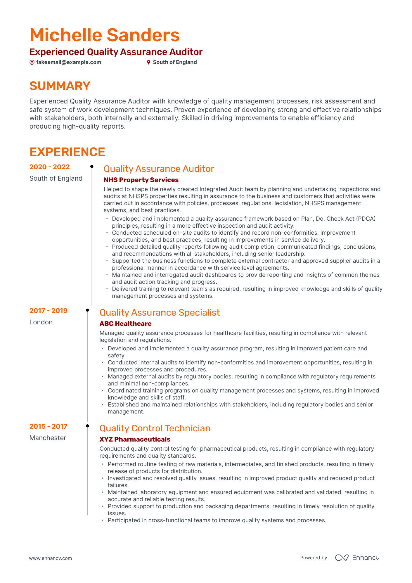 5 Quality Assurance Auditor Resume Examples & Guide for 2023