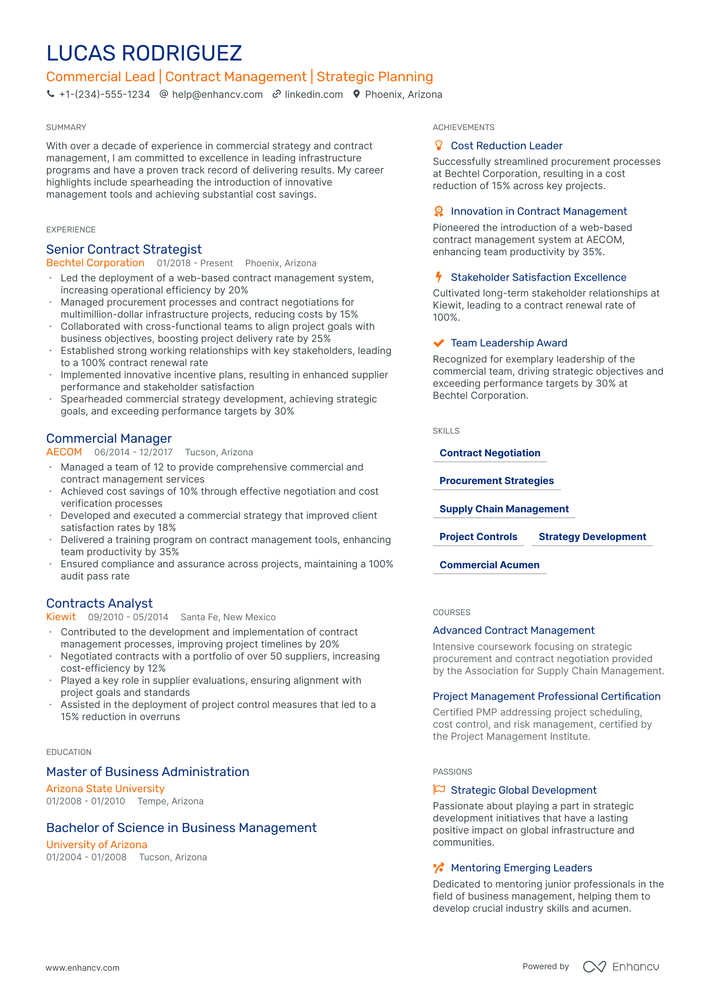 5 Commercial Manager Resume Examples & Guide for 2024