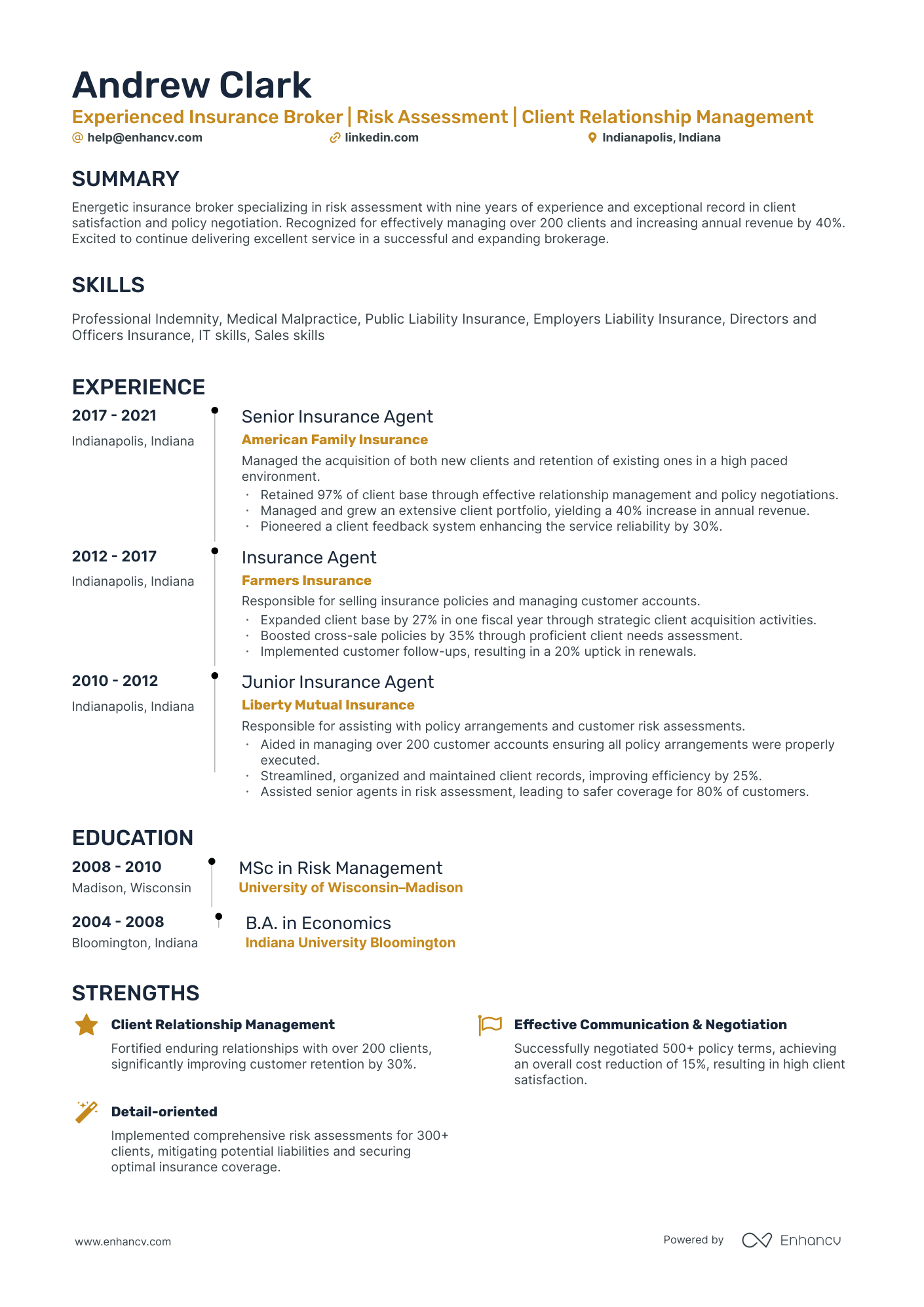 10 Insurance Broker Resume Examples & Guide for 2026