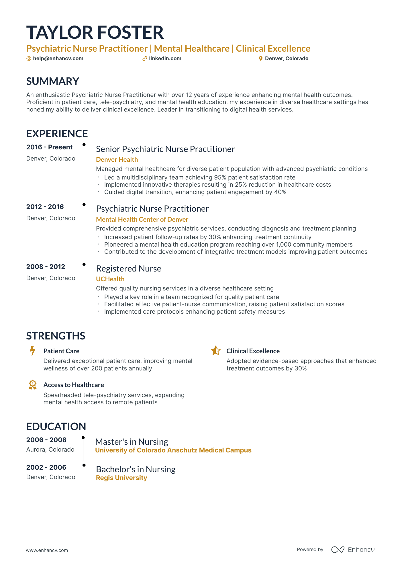 5 Psychiatric Nurse Practitioner Resume Examples & Guide for 2024