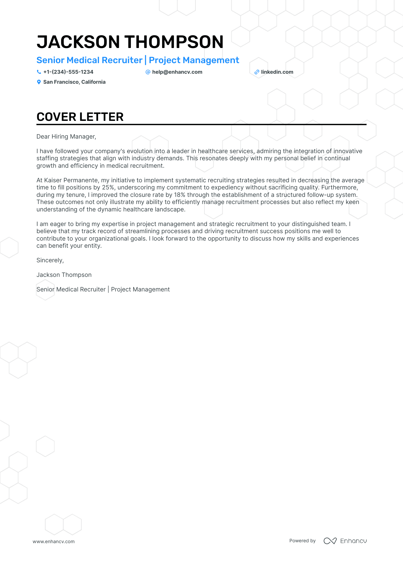 15 Professional Recruiter Cover Letter Examples and Template for 2026 ...