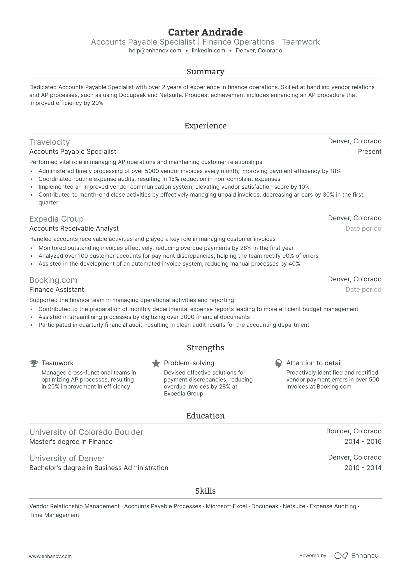 5 Accounts Payable Specialist Resume Examples & Guide for 2024