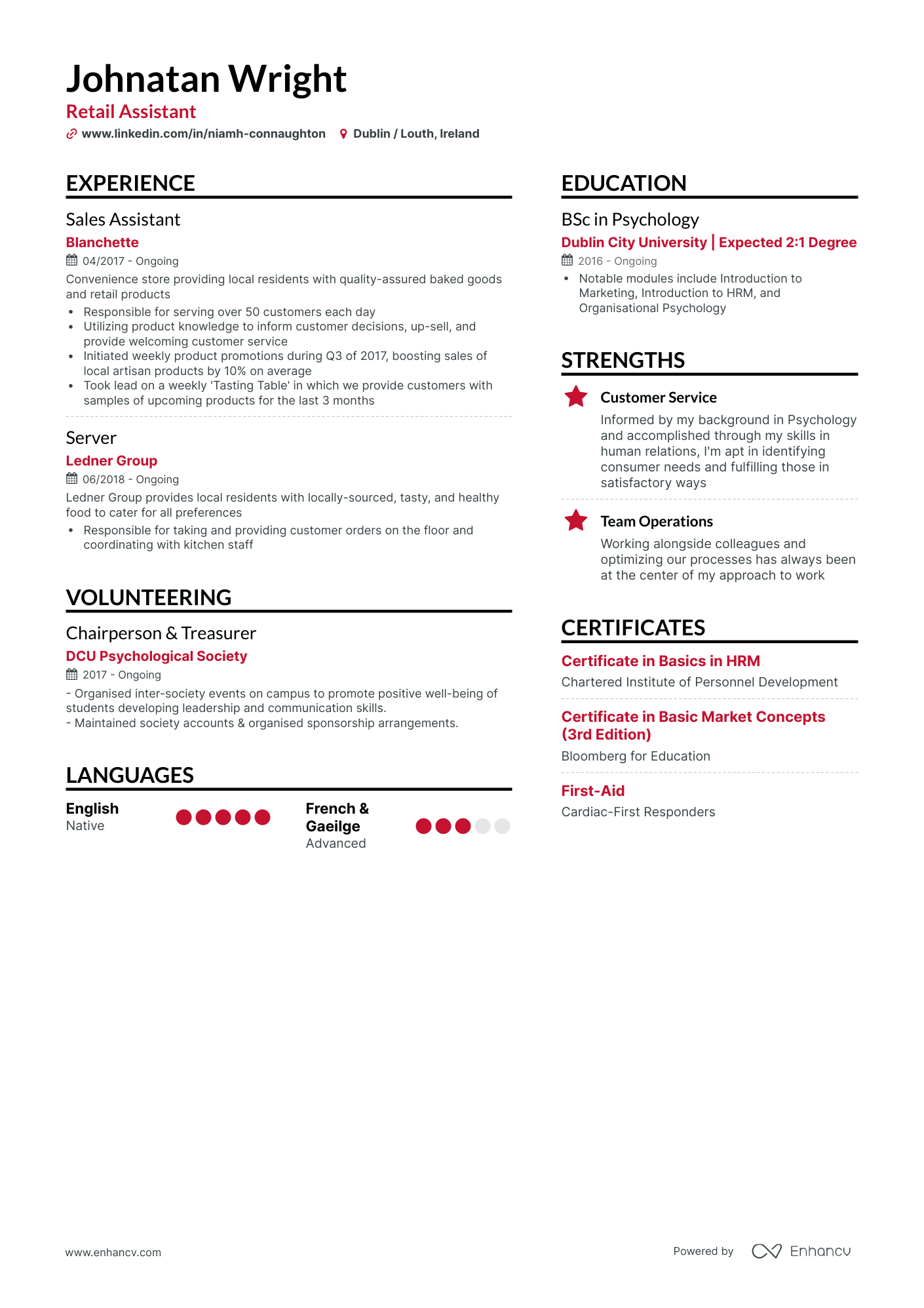 Retail Resume Writing Tips & Samples (Layout, Skills, Keywords & Job ...