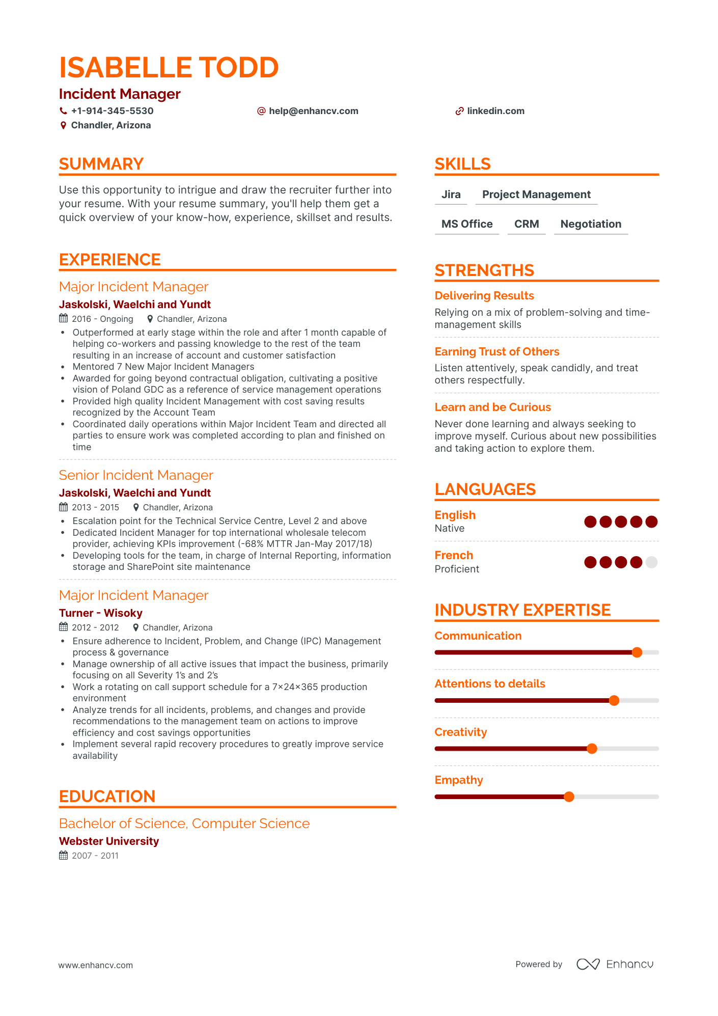 Incident Manager Resume Examples & Guide for 2023 (Layout, Skills ...