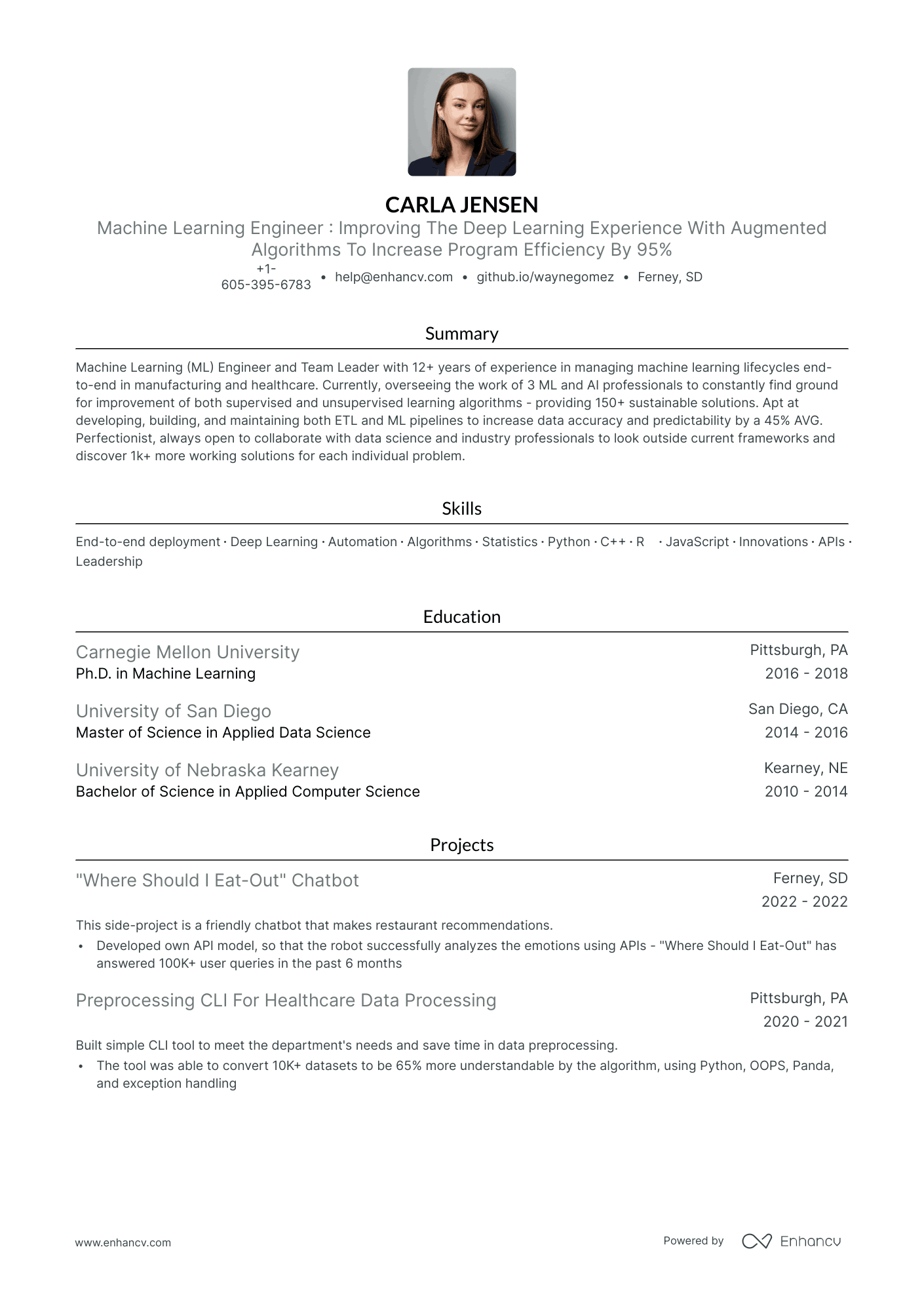 5 Machine Learning Resume Examples & Guide for 2024