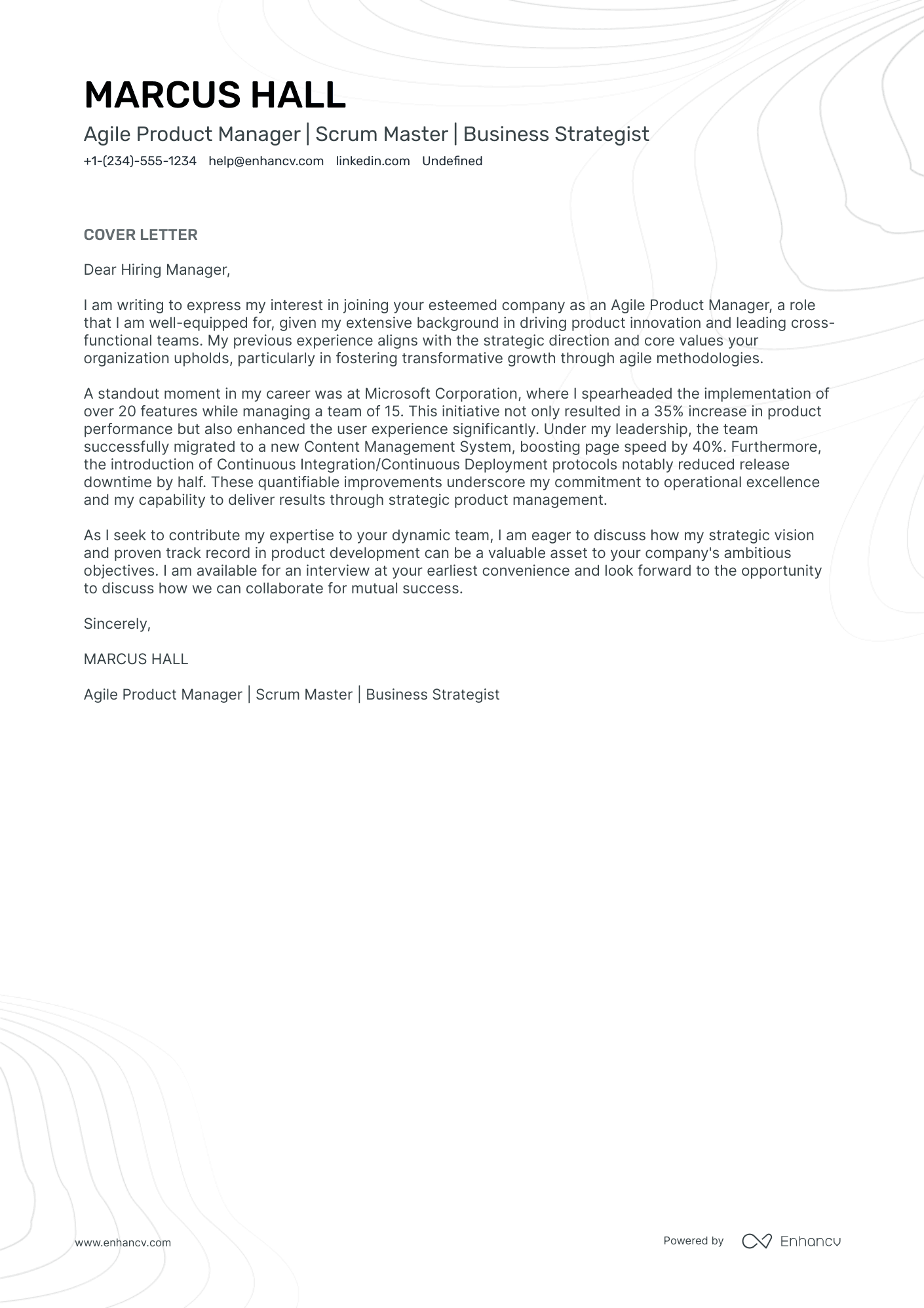 26 Professional Product Manager Cover Letter Examples and Template for ...