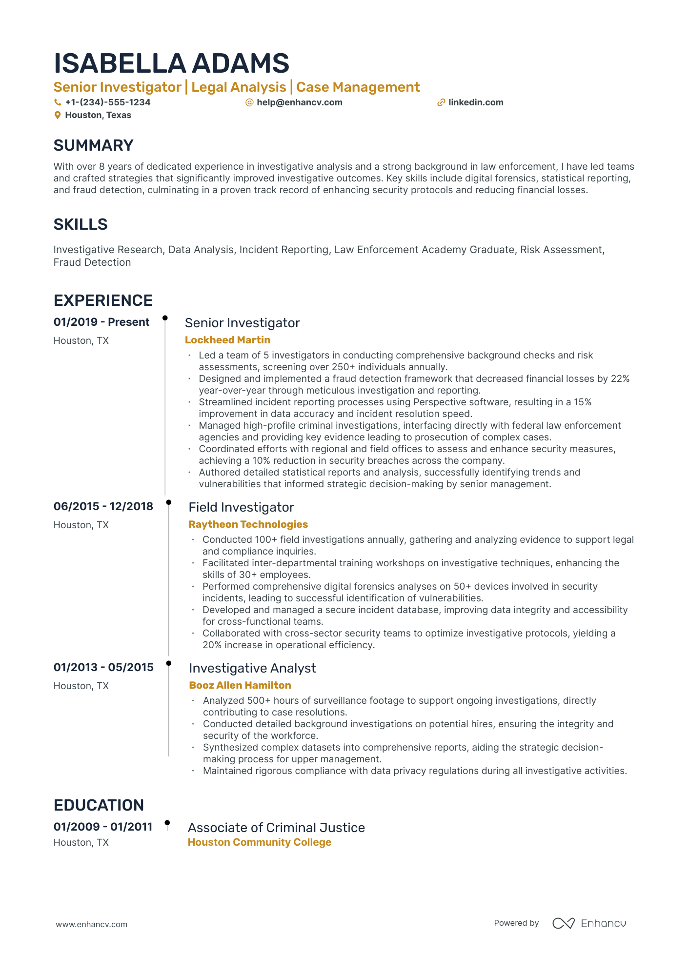 10 Investigator Resume Examples & Guide for 2026