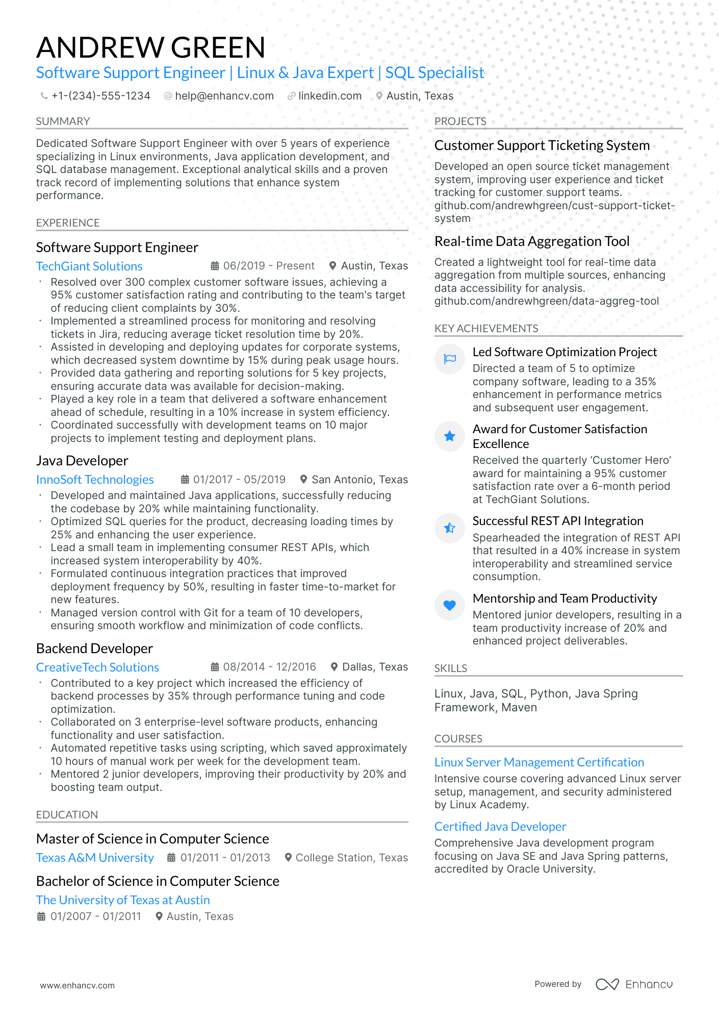 10 Software Support Engineer Resume Examples & Guide for 2026