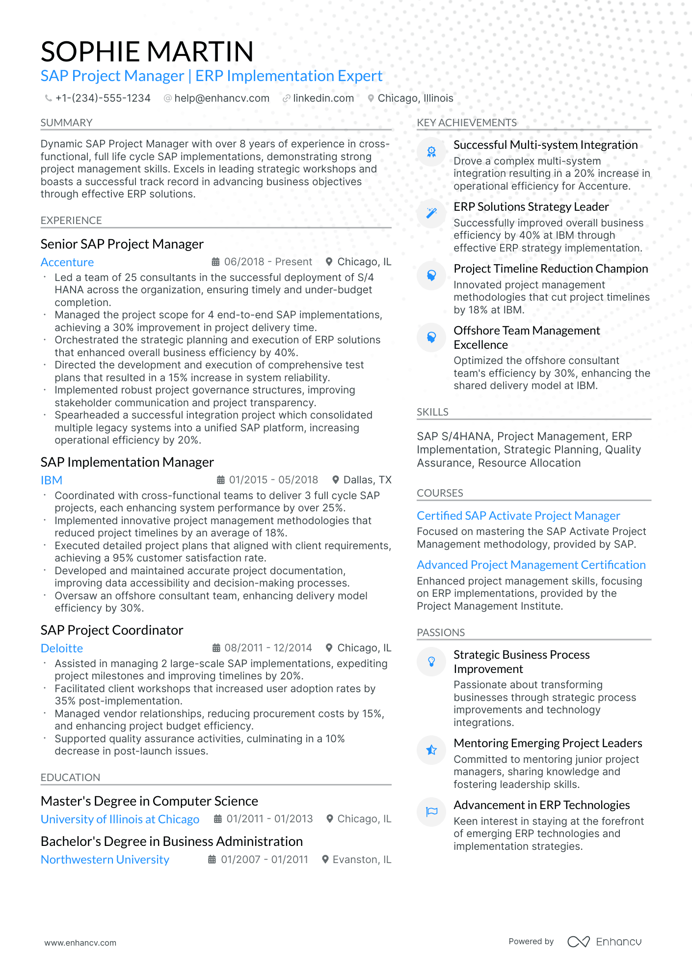 10 SAP Project Manager Resume Examples & Guide for 2025