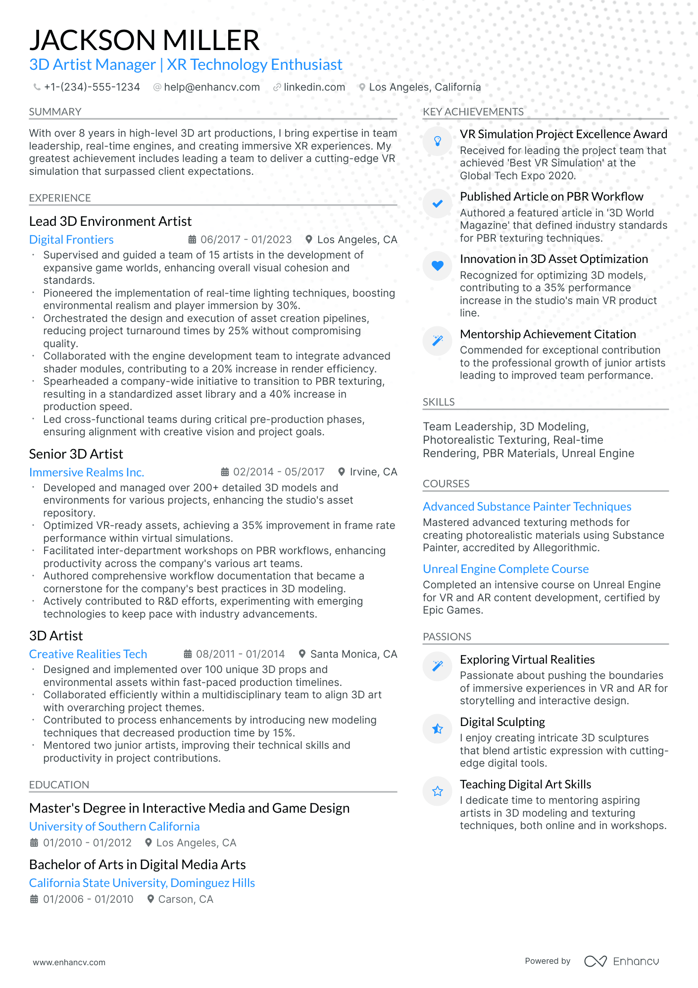 10 Artist Manager Resume Examples & Guide for 2026