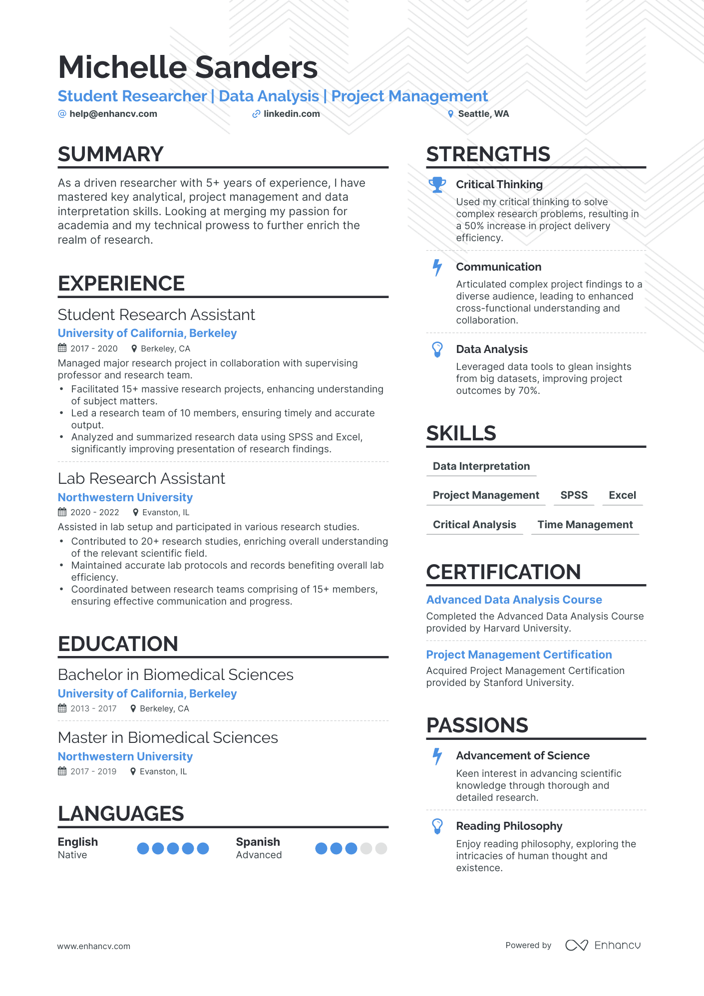 5 Student Researcher Resume Examples & Guide for 2023