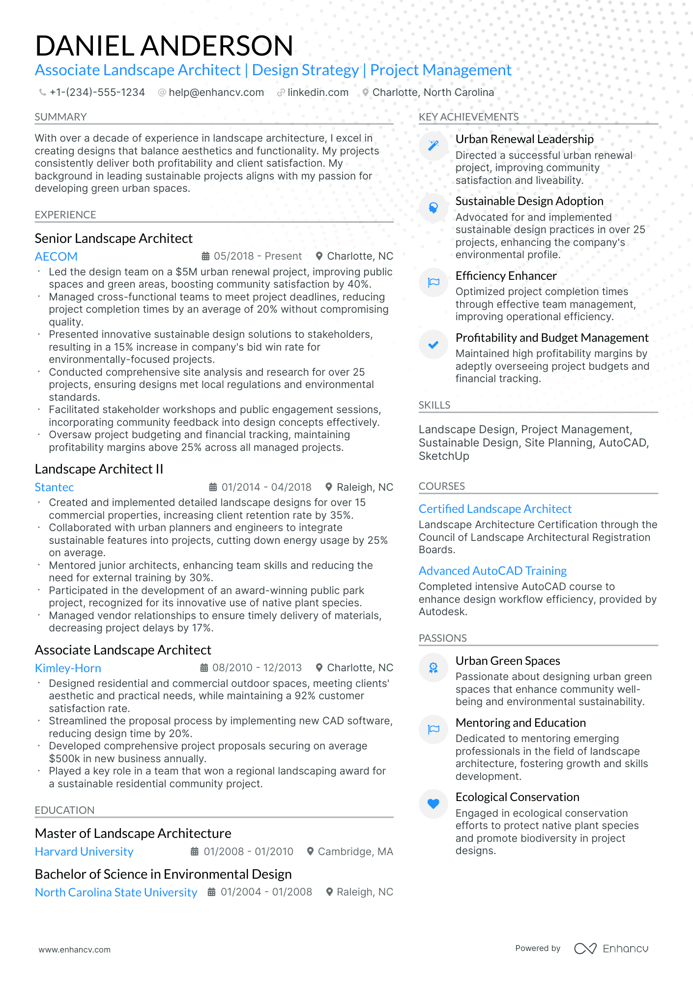 10 Landscape Architect Resume Examples & Guide for 2026