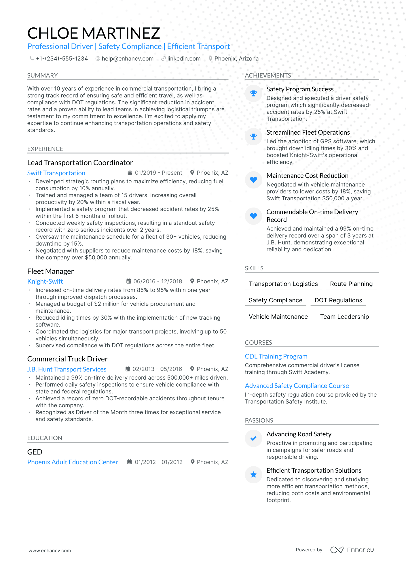 5 School Bus Driver Resume Examples & Guide for 2024