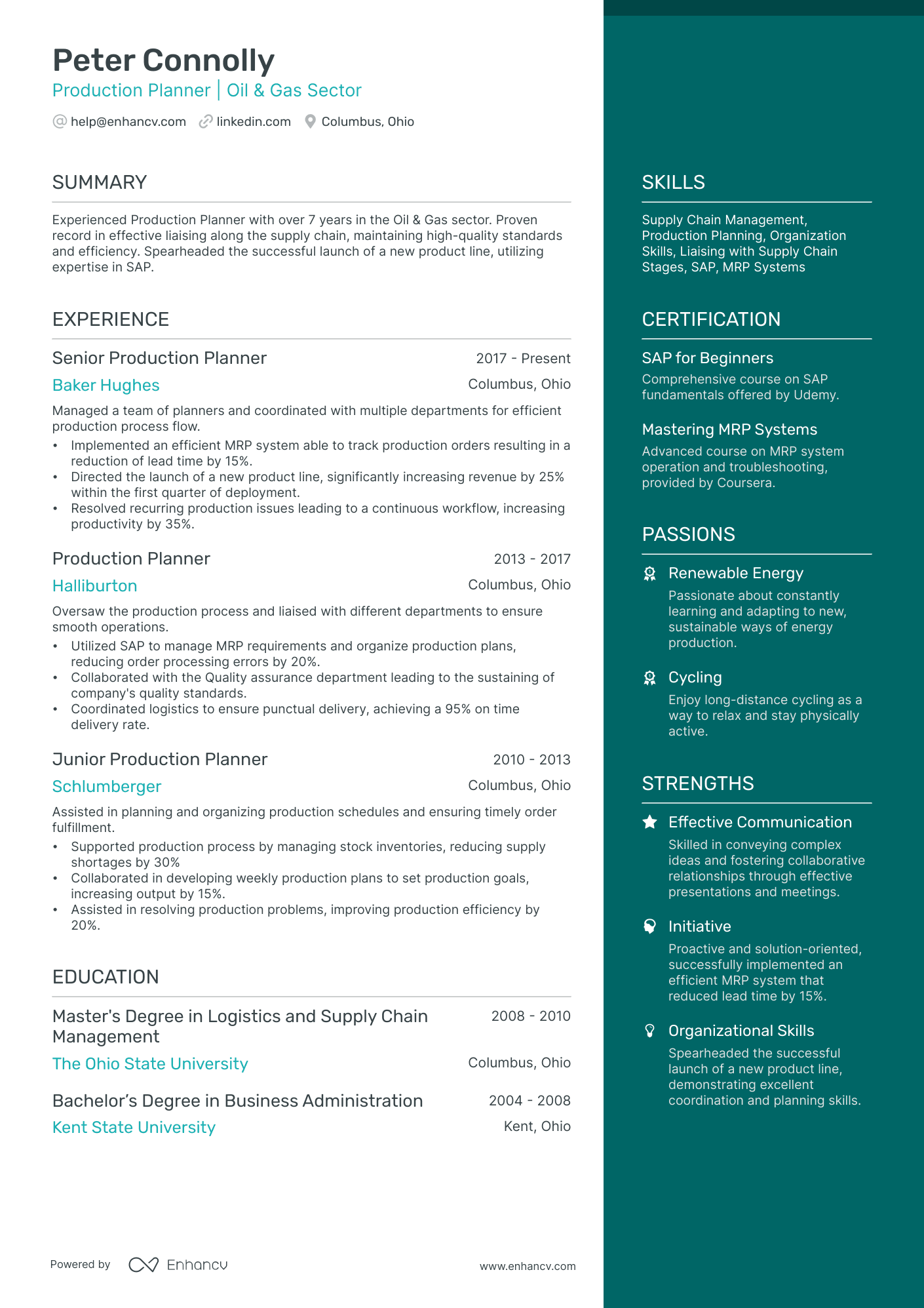 10 Production Planner Resume Examples & Guide for 2026