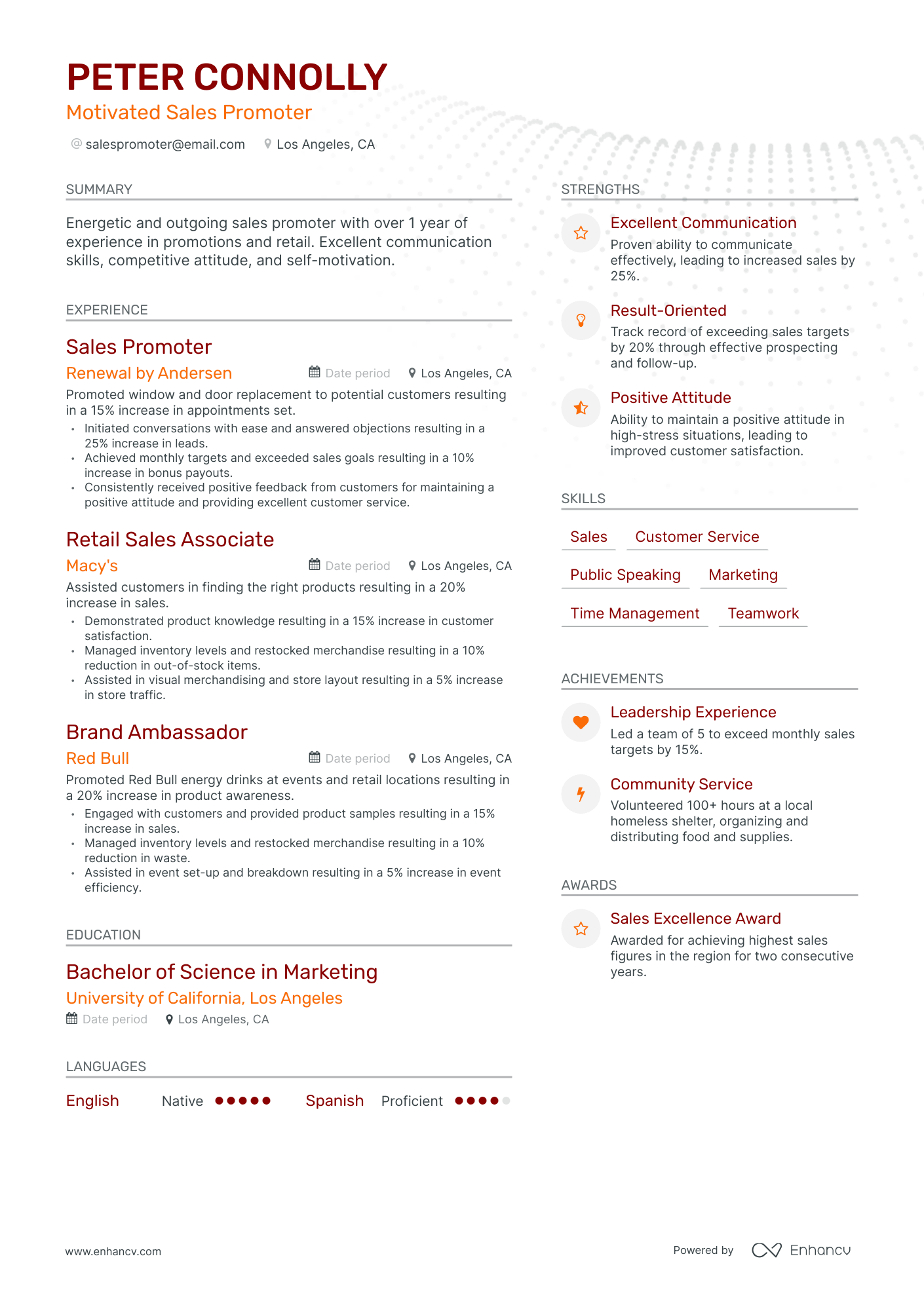 5 Sales Promoter Resume Examples & Guide for 2023