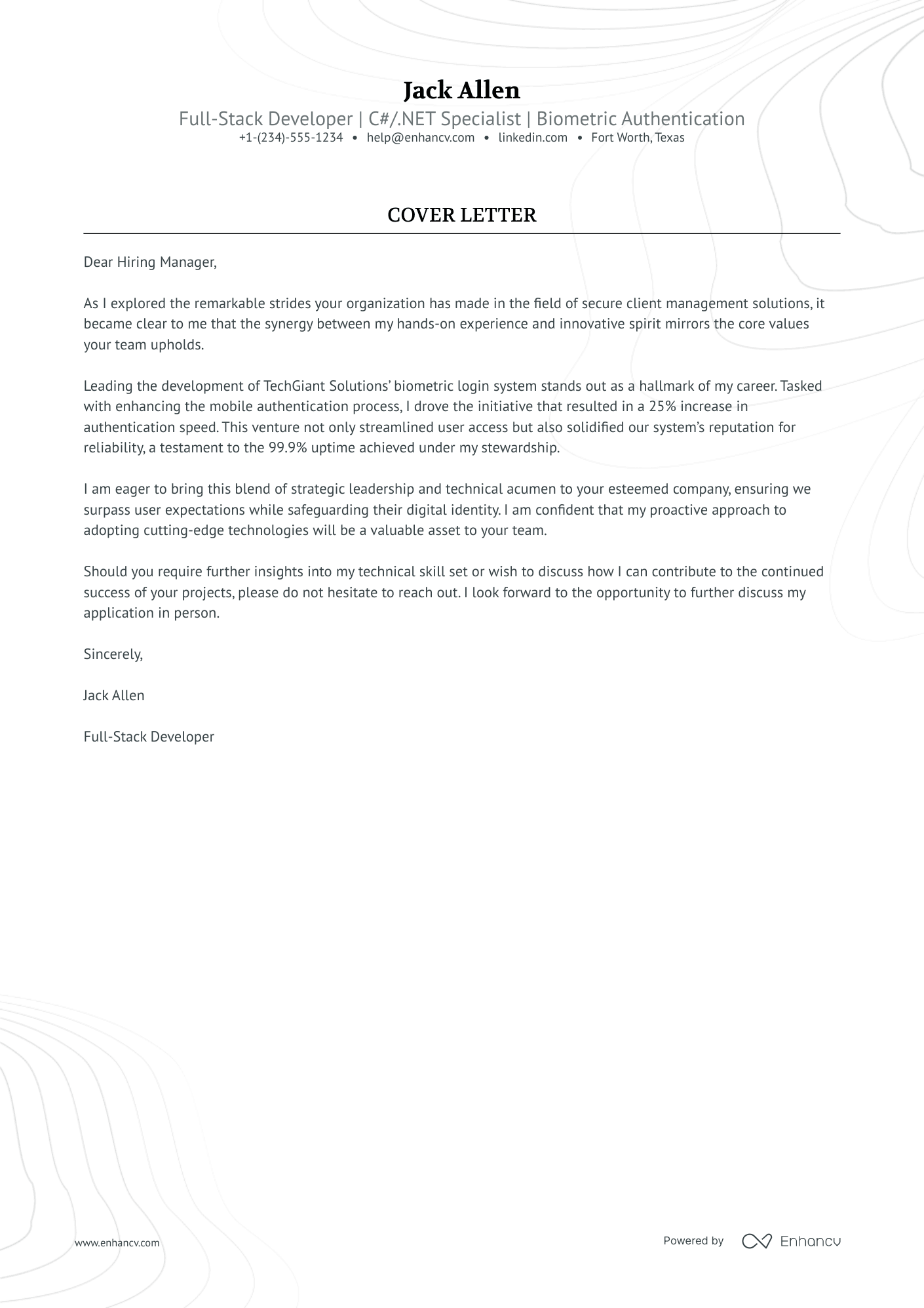 19 Professional Developer Cover Letter Examples and Template for 2024 ...