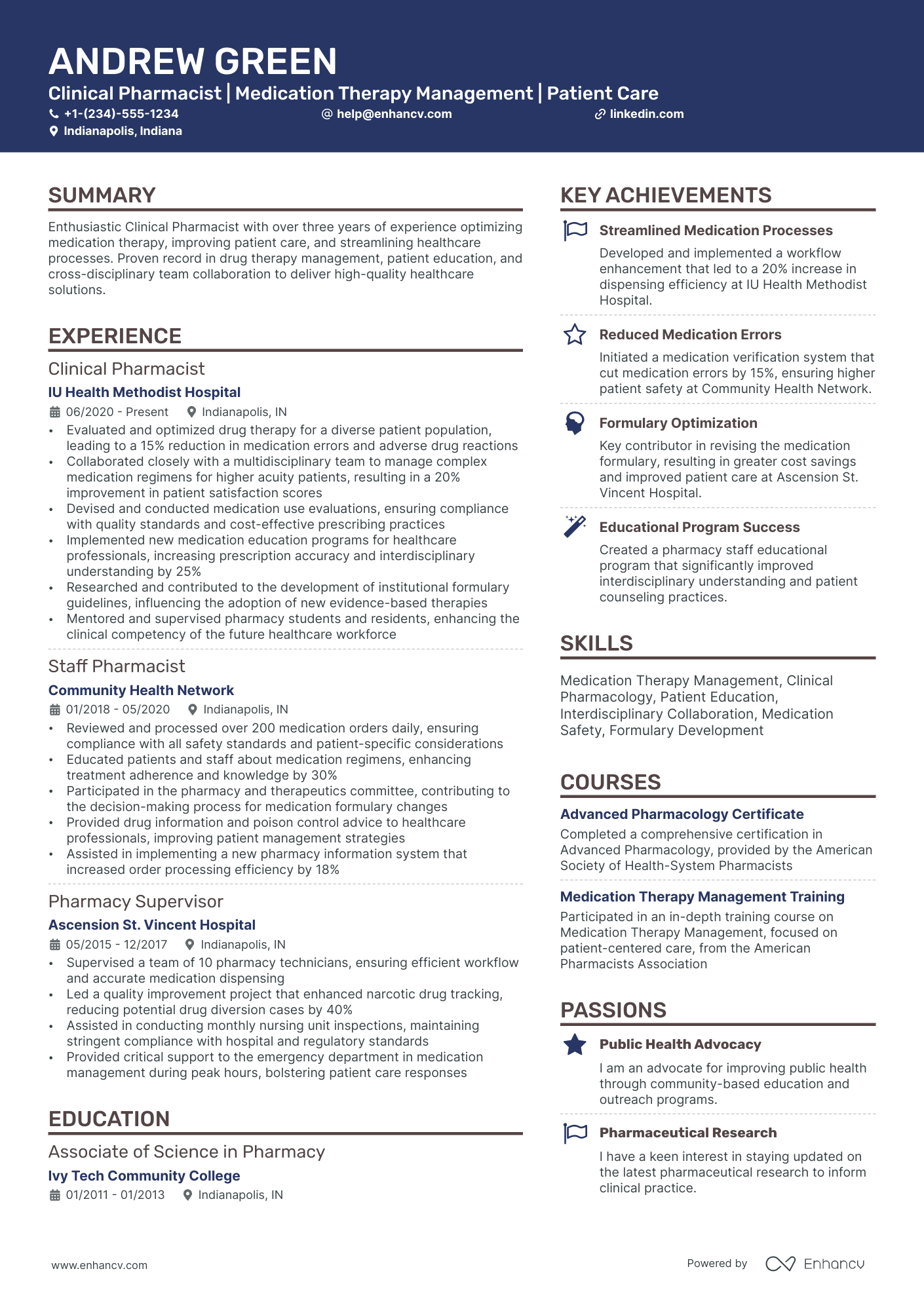 10 Hospital Pharmacist Resume Examples & Guide for 2026