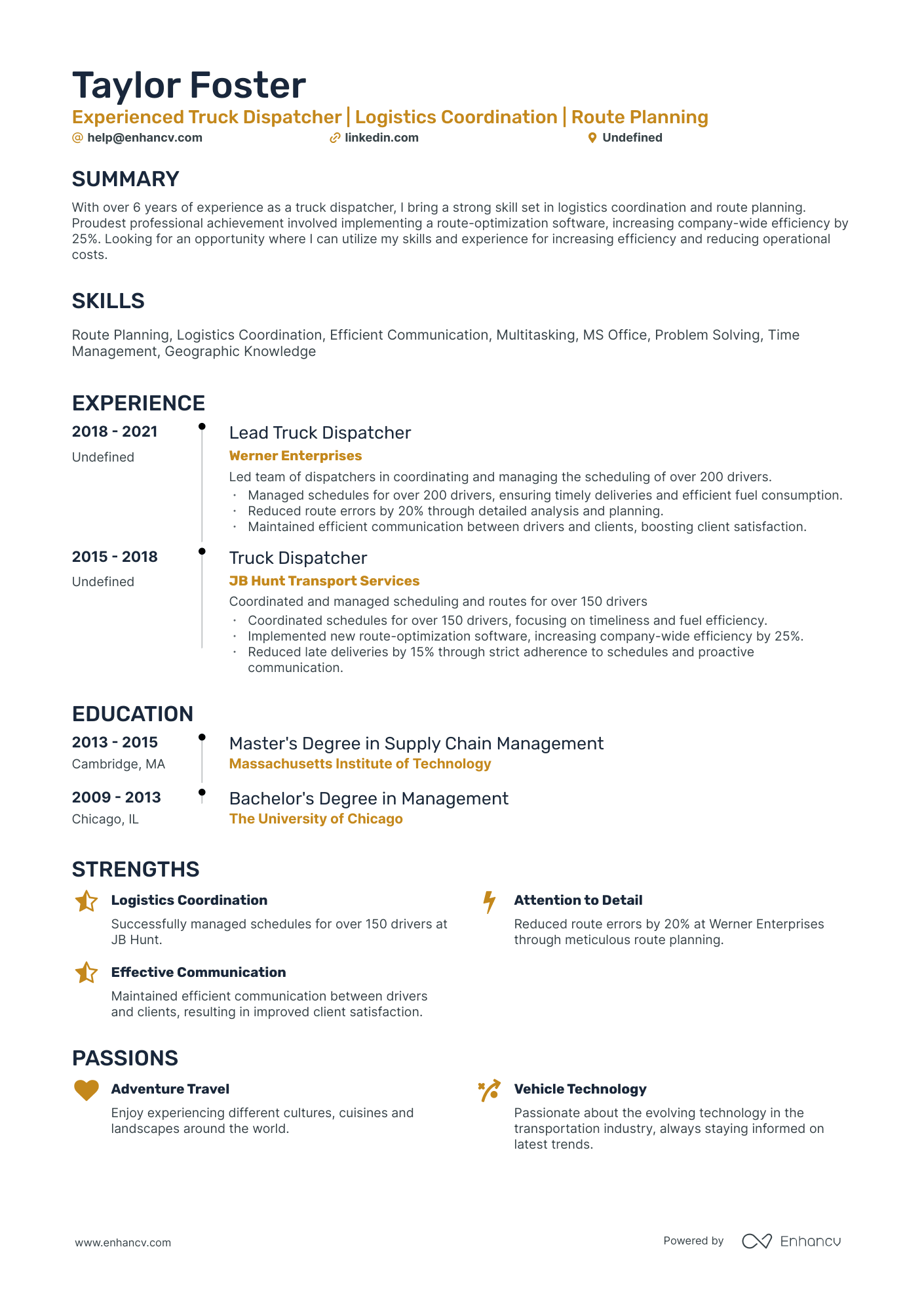 10 Truck Dispatcher Resume Examples & Guide for 2026