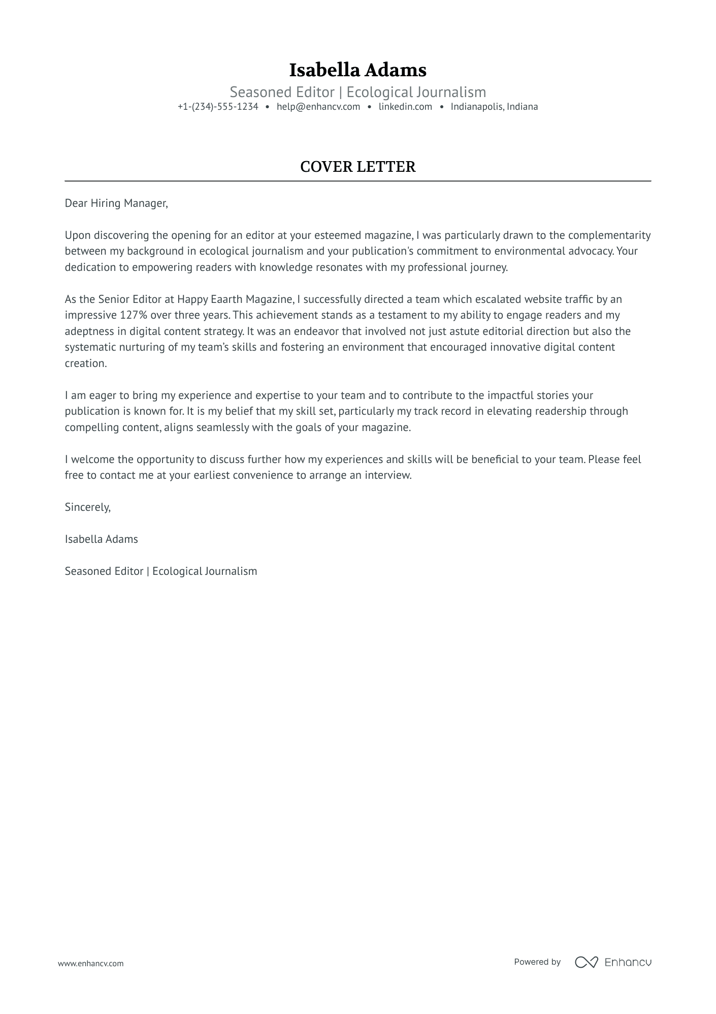 8 Professional Journalist Cover Letter Examples and Template for 2026 ...