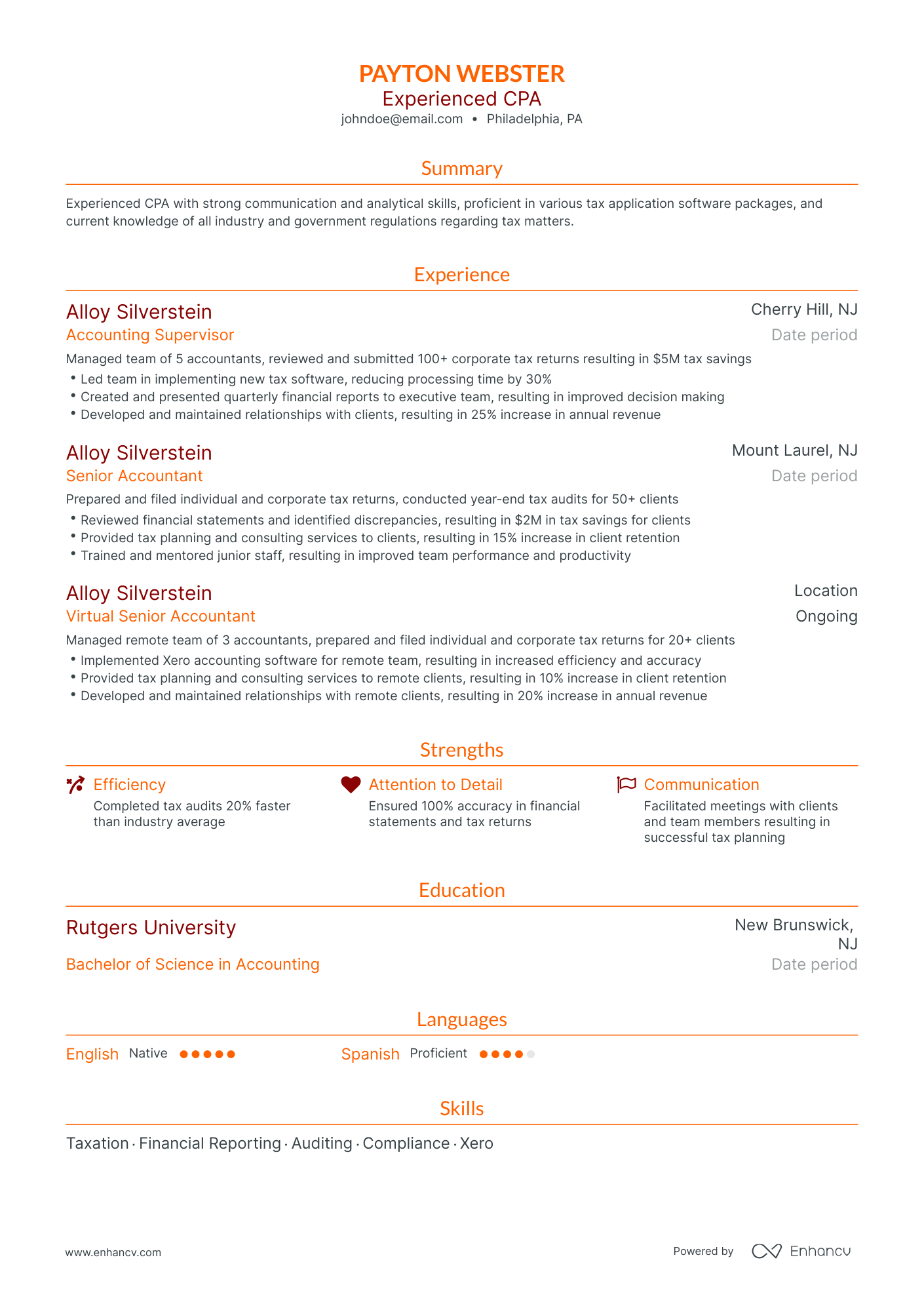 5 CPA Resume Examples & Guide for 2023