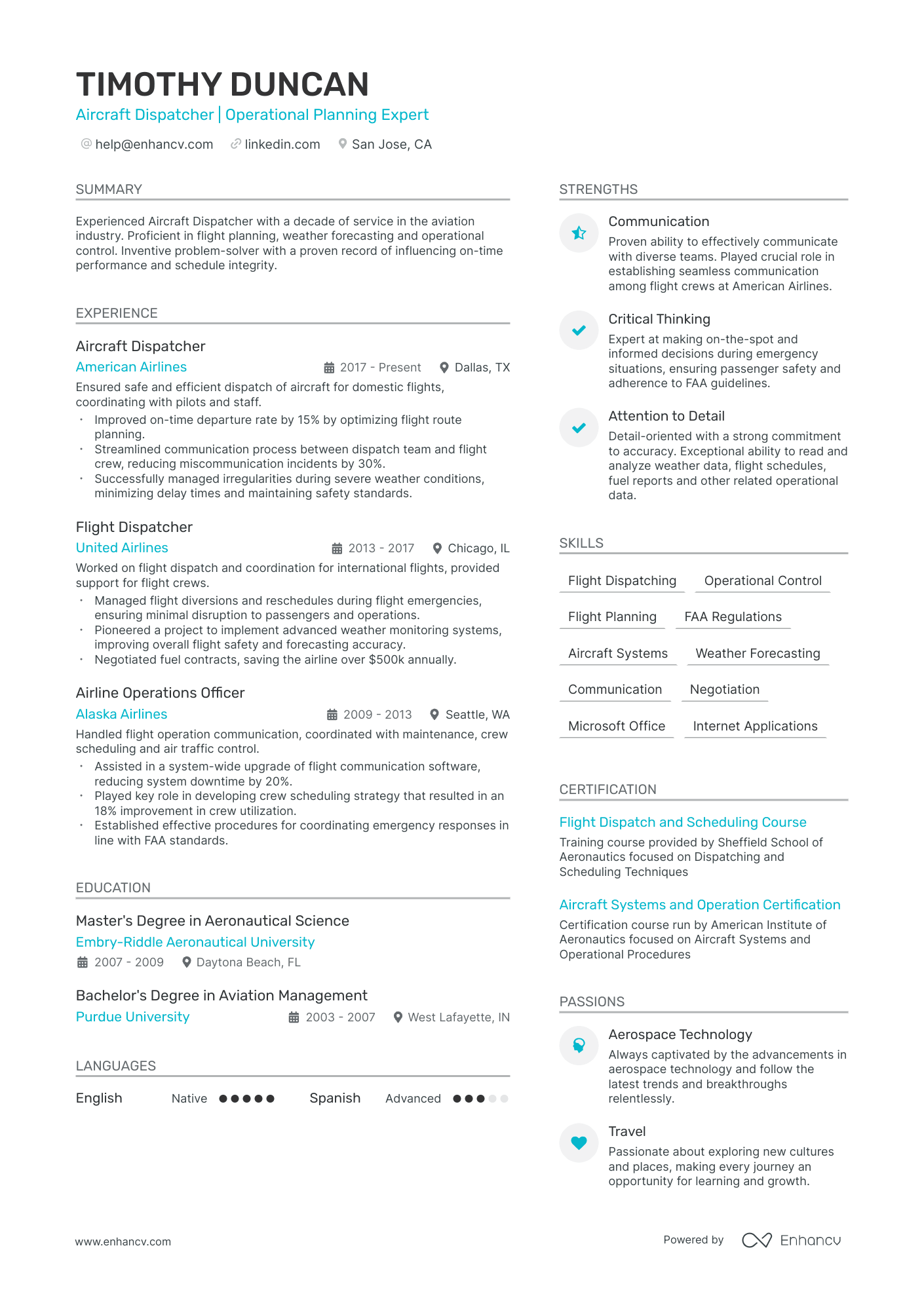 5 Aircraft Dispatcher Resume Examples & Guide for 2024