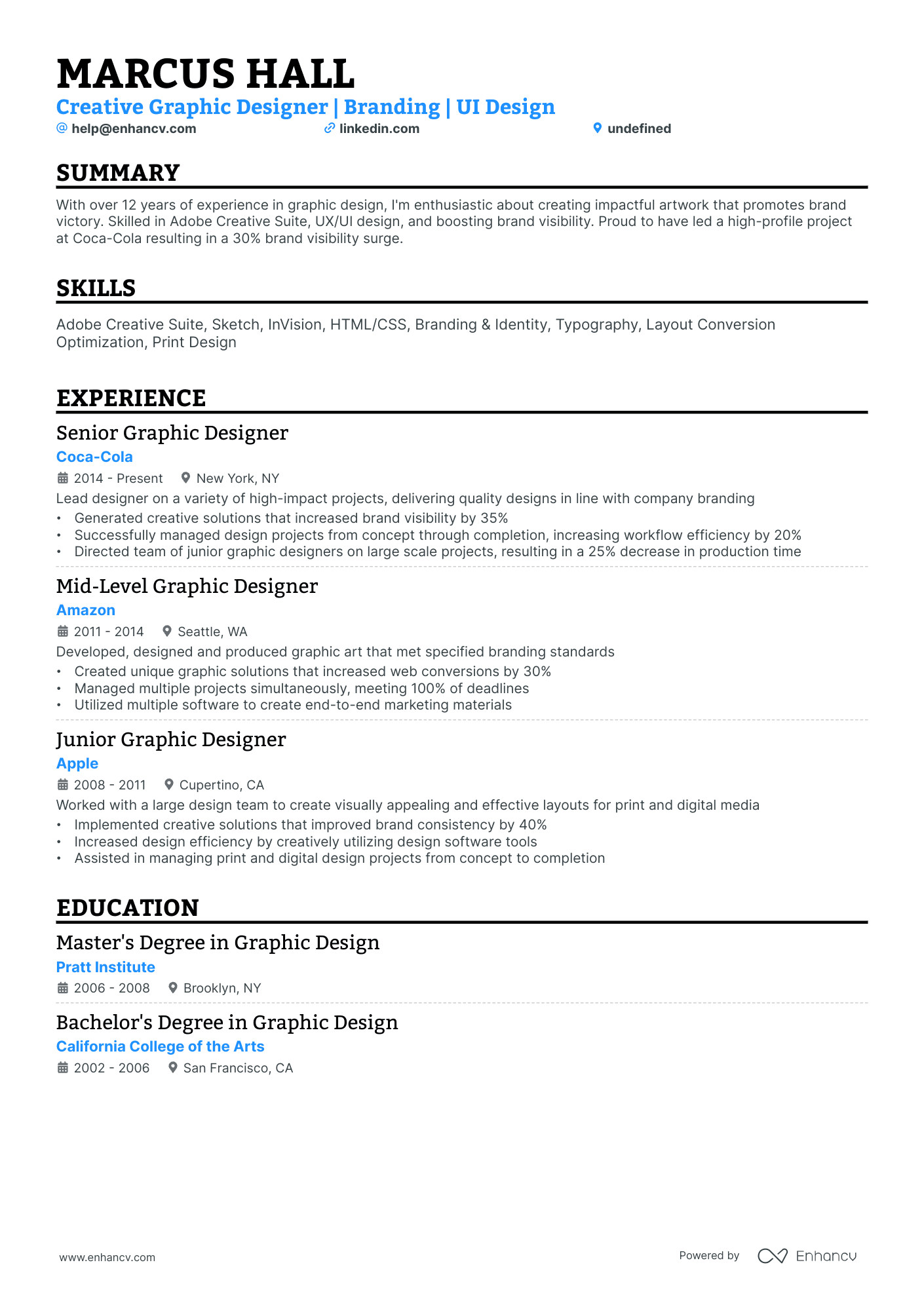 10 Creative Graphic Designer Resume Examples & Guide for 2026