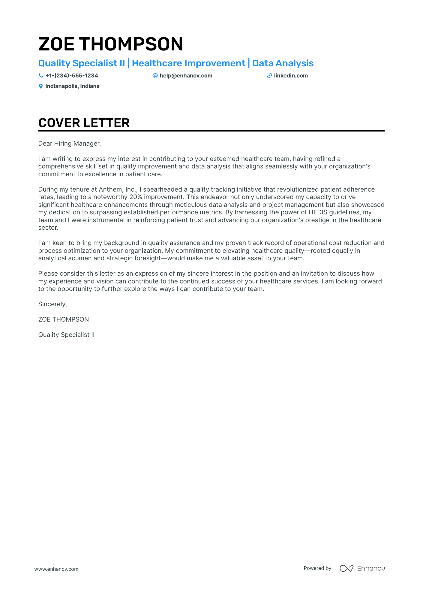 8 Professional Quality Manager Cover Letter Examples and Template for ...
