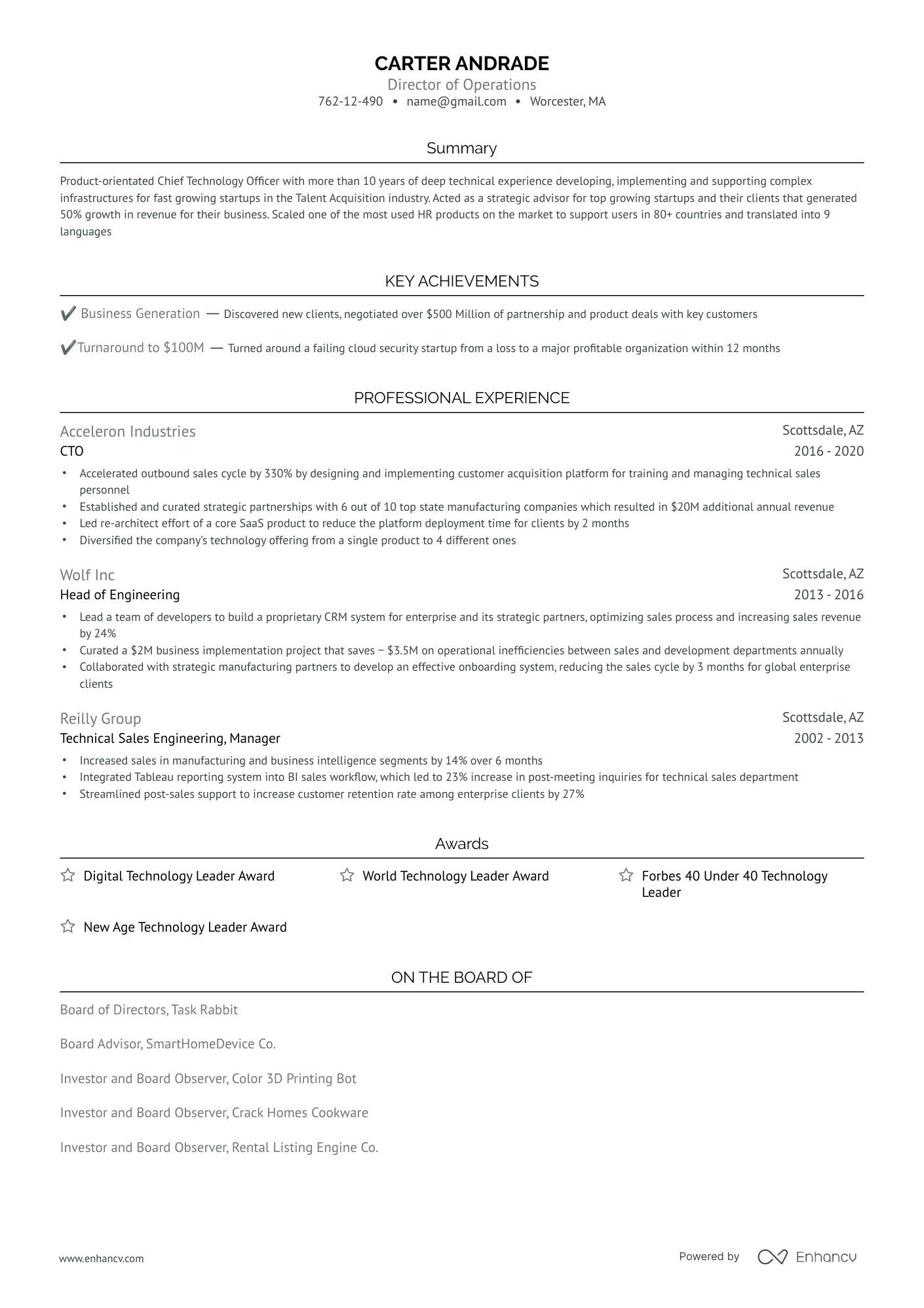 5 Director Of Operations Resume Examples & Guide for 2024