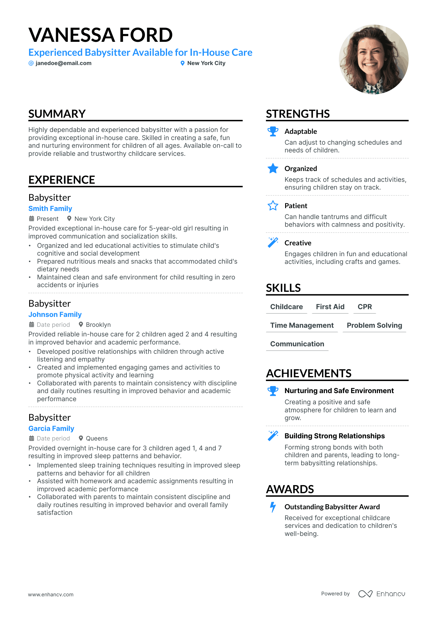 5 Babysitter Resume Examples & Guide for 2024
