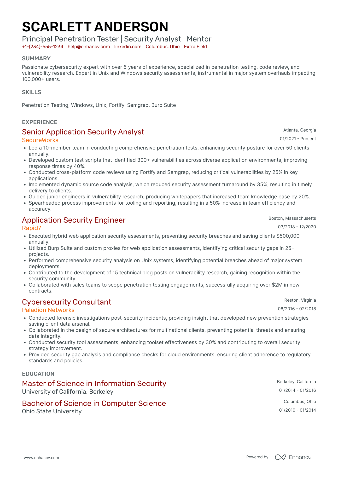 11 Penetration Tester Resume Examples & Guide for 2026