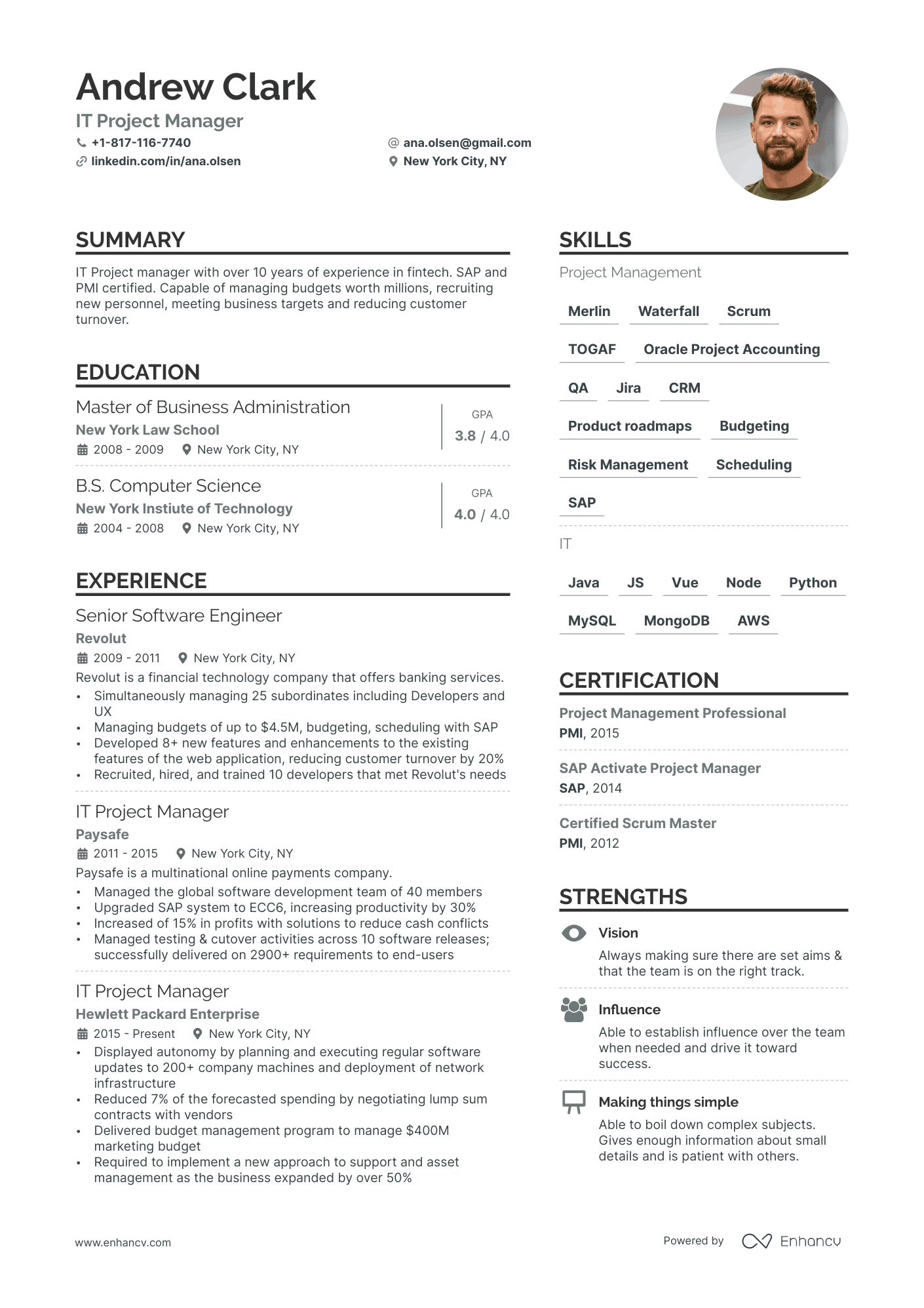 5 IT Project Manager Resume Examples & Guide for 2024