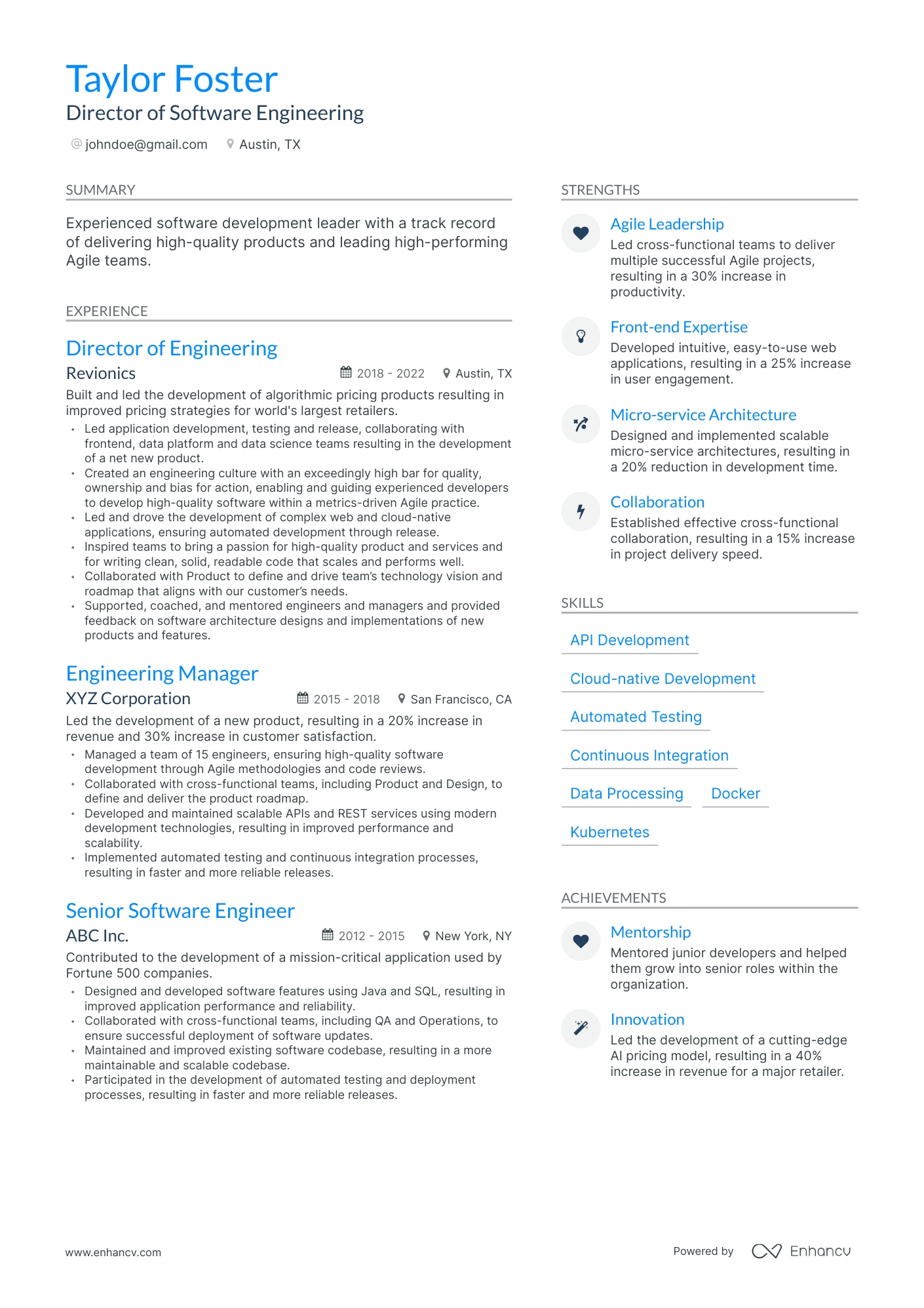 5 Director of Software Engineering Resume Examples & Guide for 2023