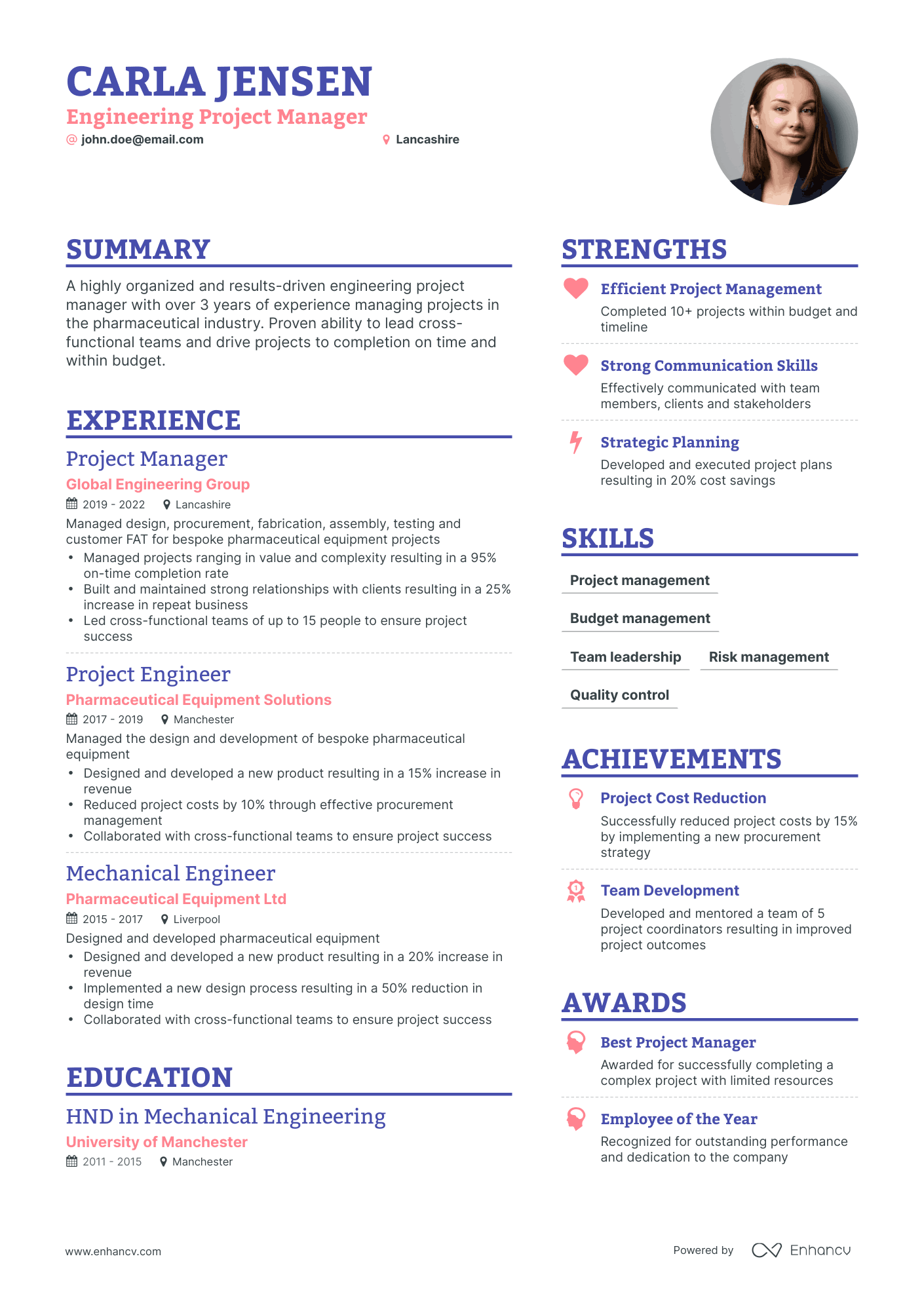 5 Engineering Project Manager Resume Examples & Guide for 2024