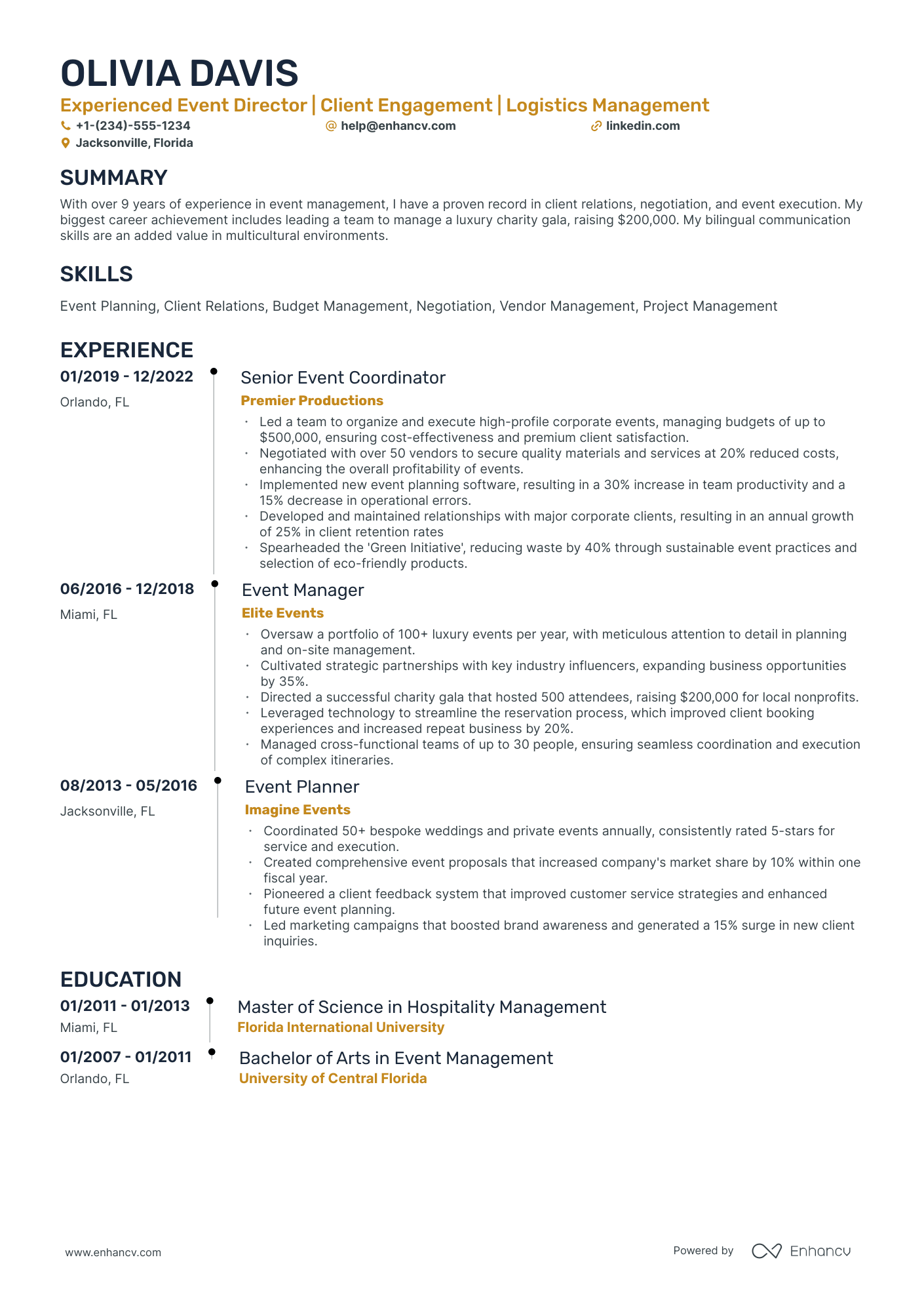 10 Event Director Resume Examples & Guide for 2025