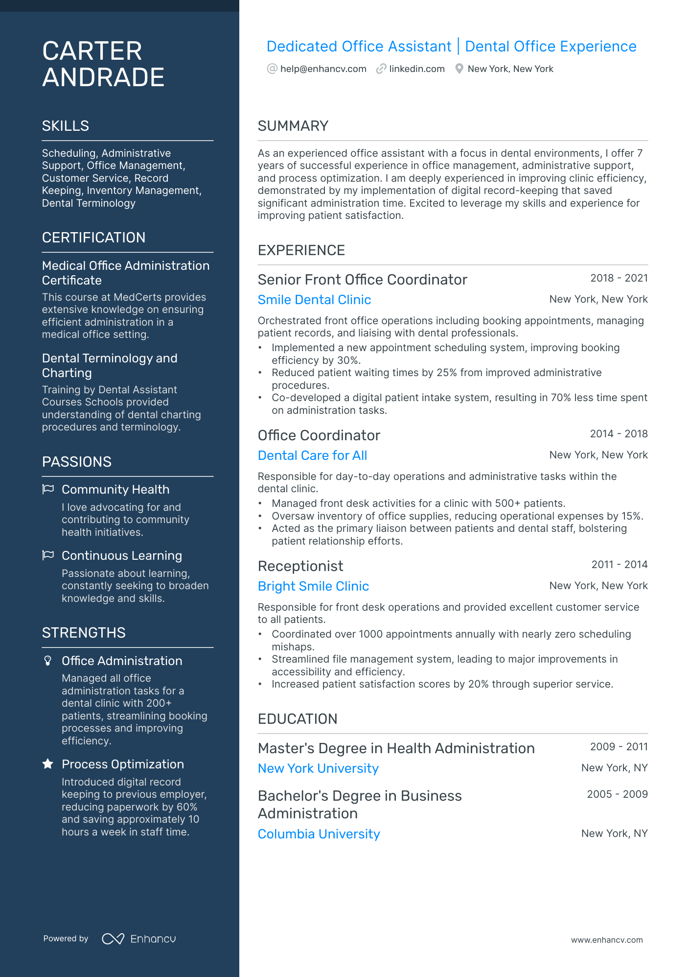 10 Front Office Assistant Resume Examples & Guide for 2025