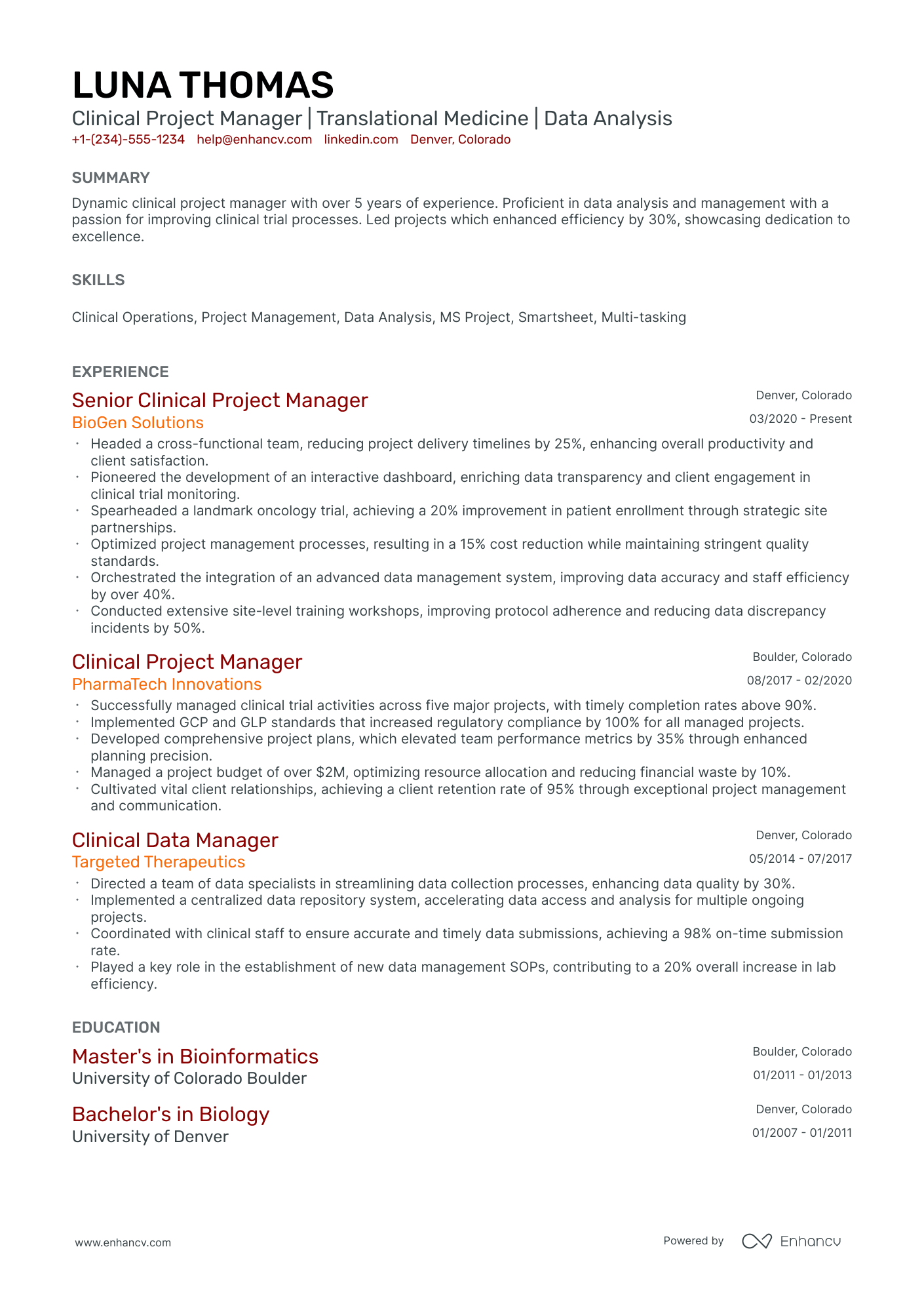 10 Clinical Project Manager Resume Examples & Guide for 2026