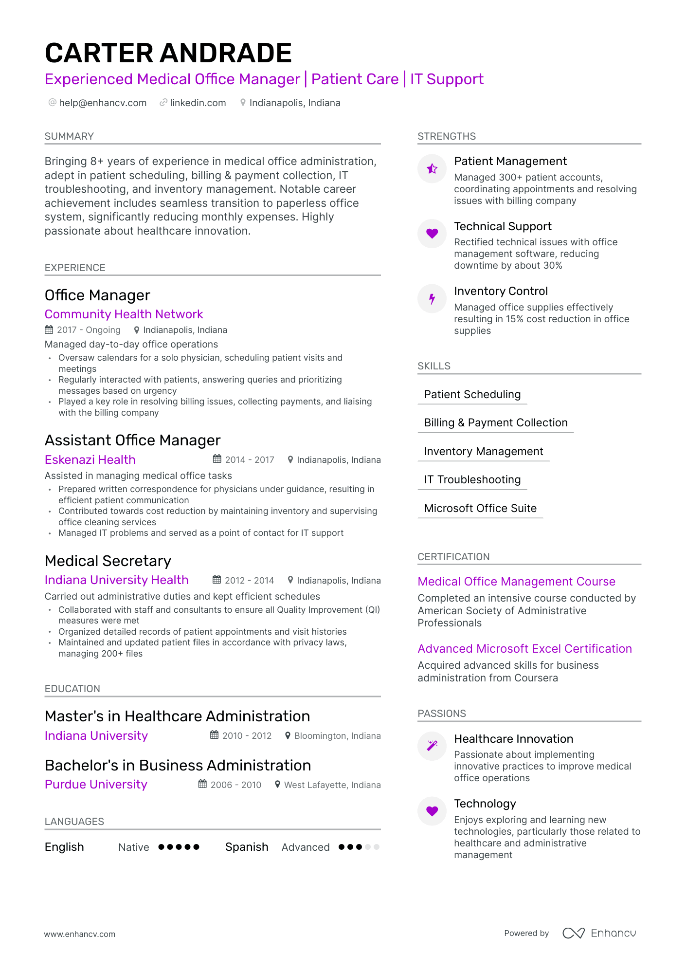 5 Medical Office Manager Resume Examples & Guide for 2024