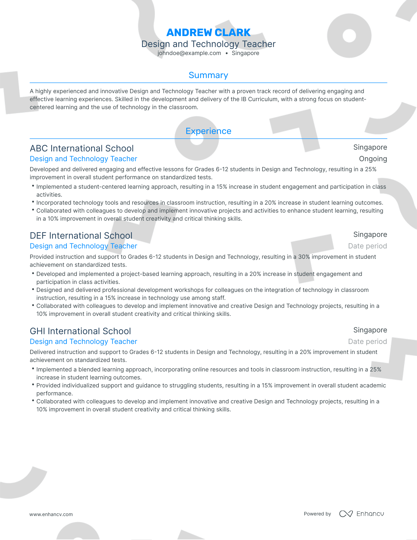 5 Technology Teacher Resume Examples & Guide for 2024