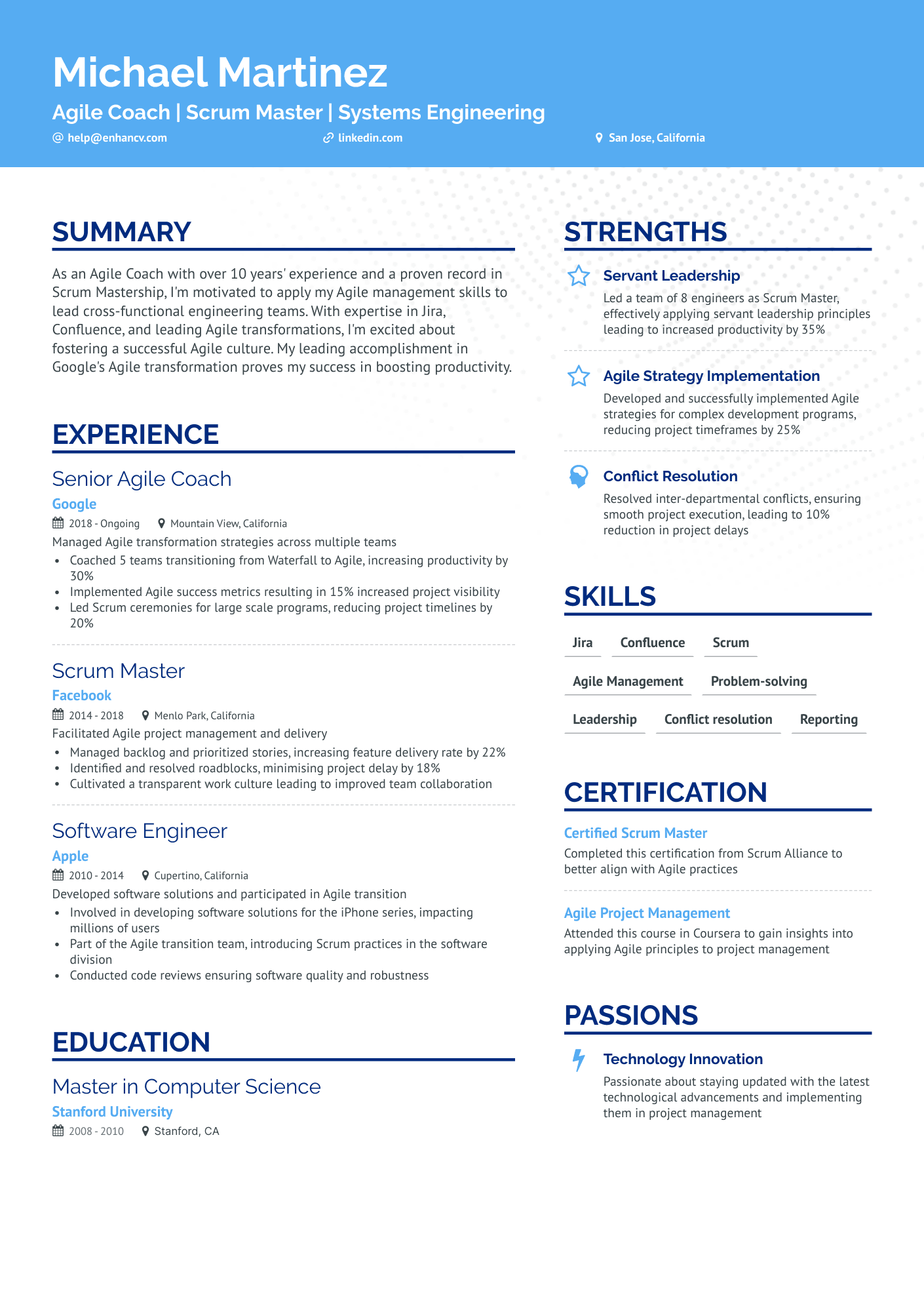 9 Scrum Master Resume Examples & Guide for 2024