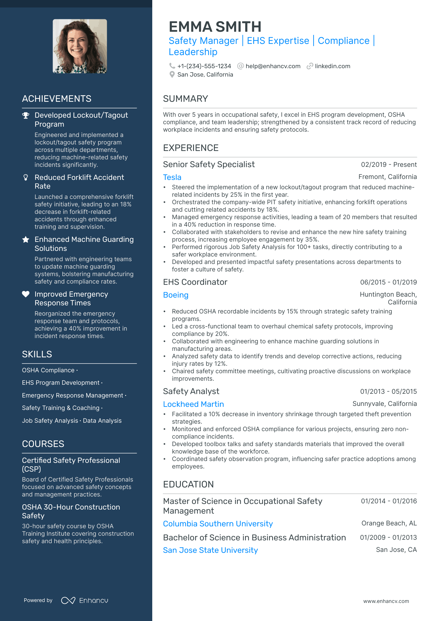 5 Safety Manager Resume Examples & Guide for 2024