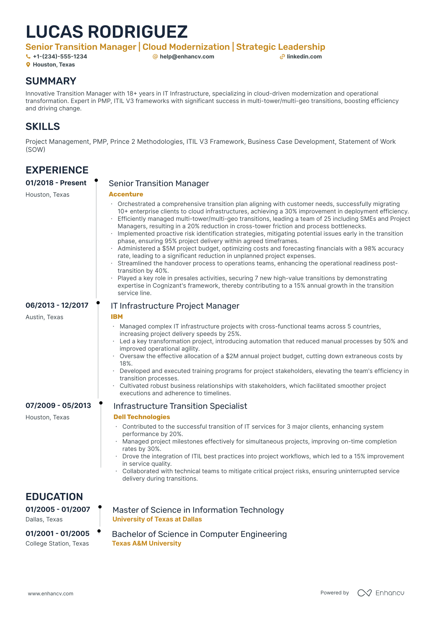 10 Transition Manager Resume Examples & Guide for 2026