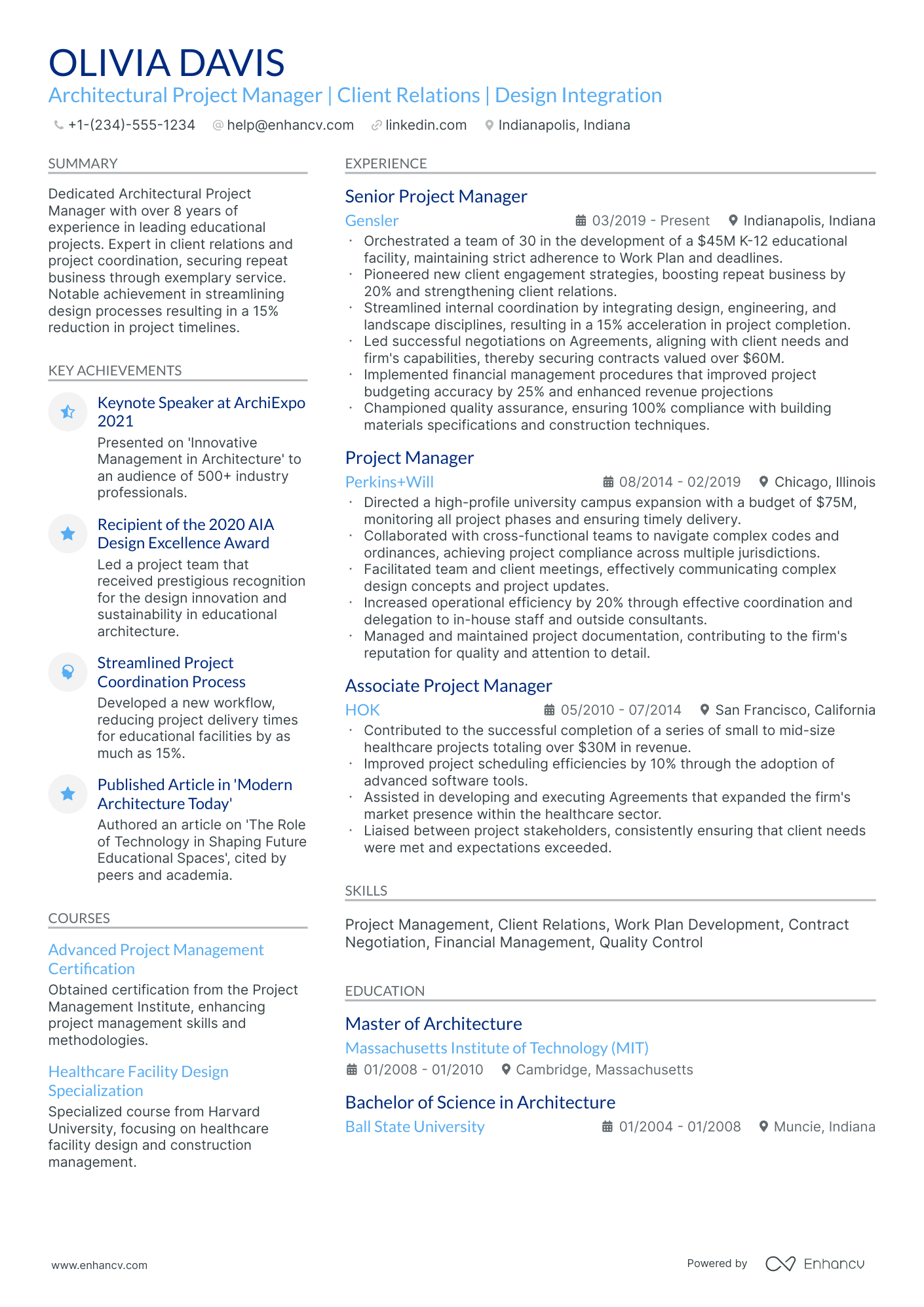 10 Architectural Project Manager Resume Examples & Guide for 2026