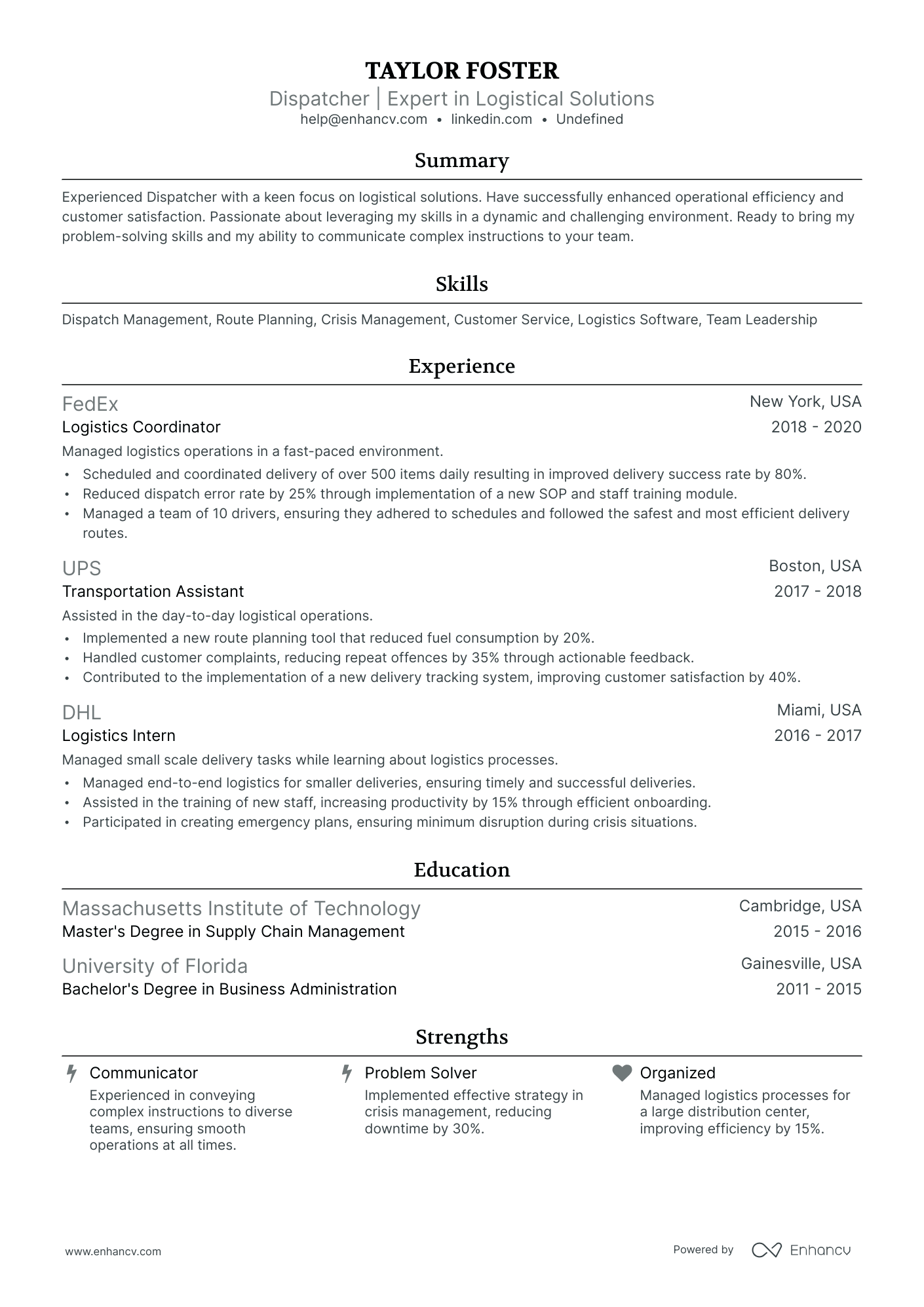 10 Entry-Level Dispatcher Resume Examples & Guide for 2026