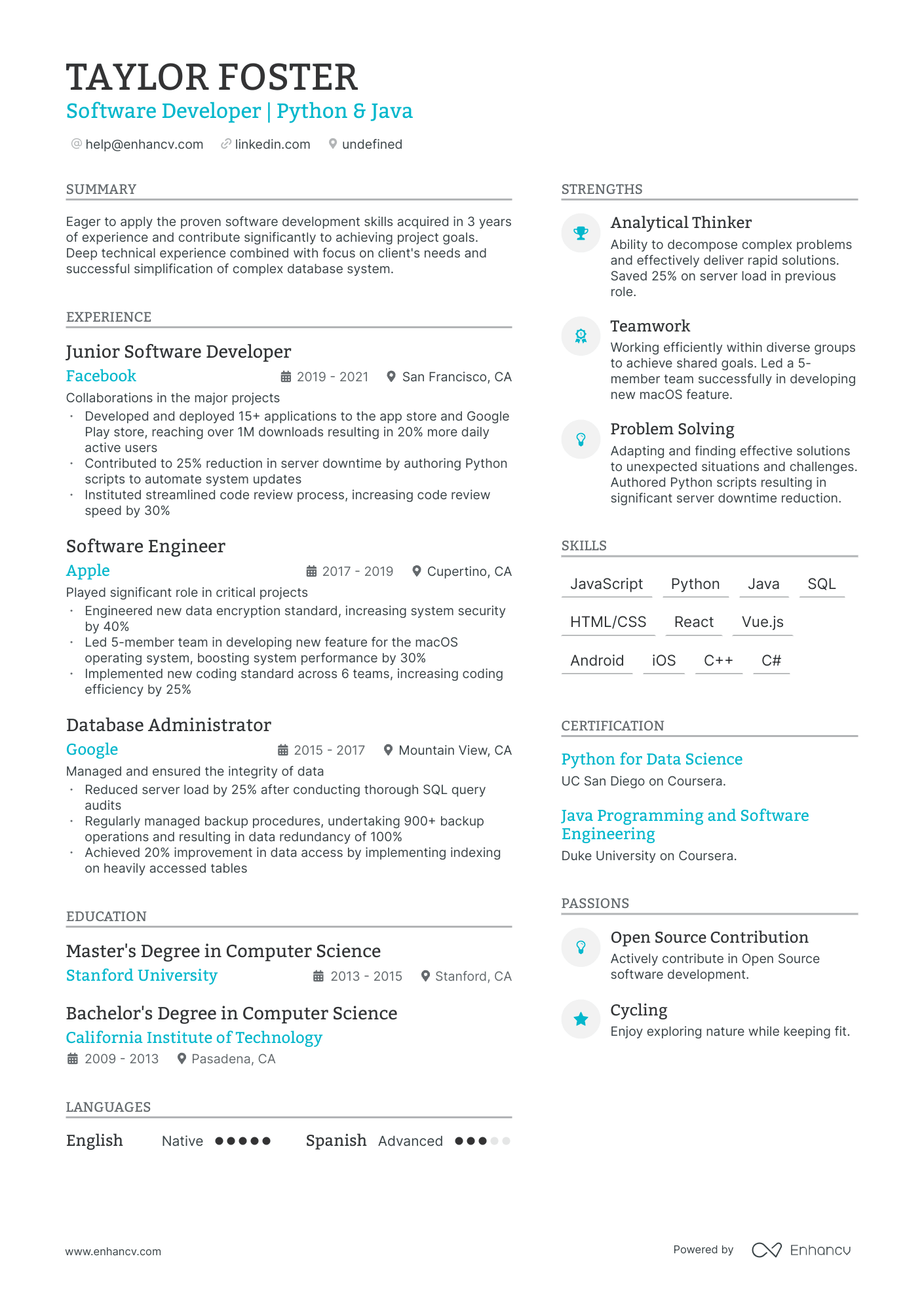 5 Entry-level Computer Science Resume Examples & Guide for 2024