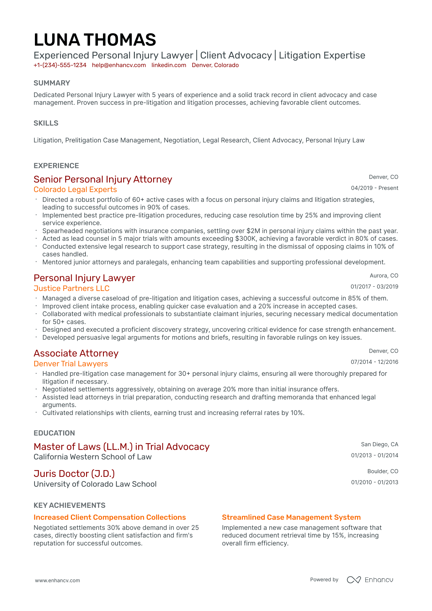 10 Litigation Lawyer Resume Examples & Guide for 2026
