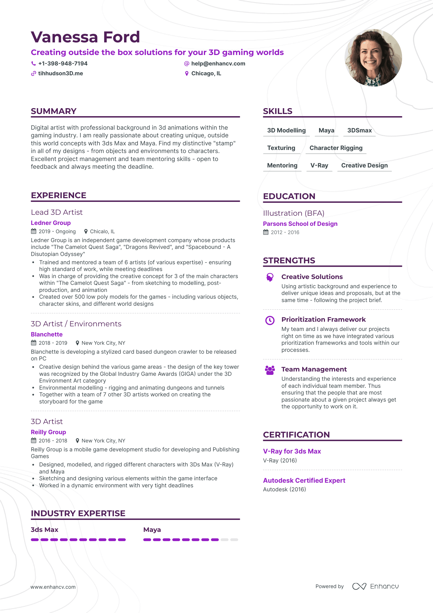 3D Artist Resume Examples & Guide for 2023 (Layout, Skills, Keywords ...