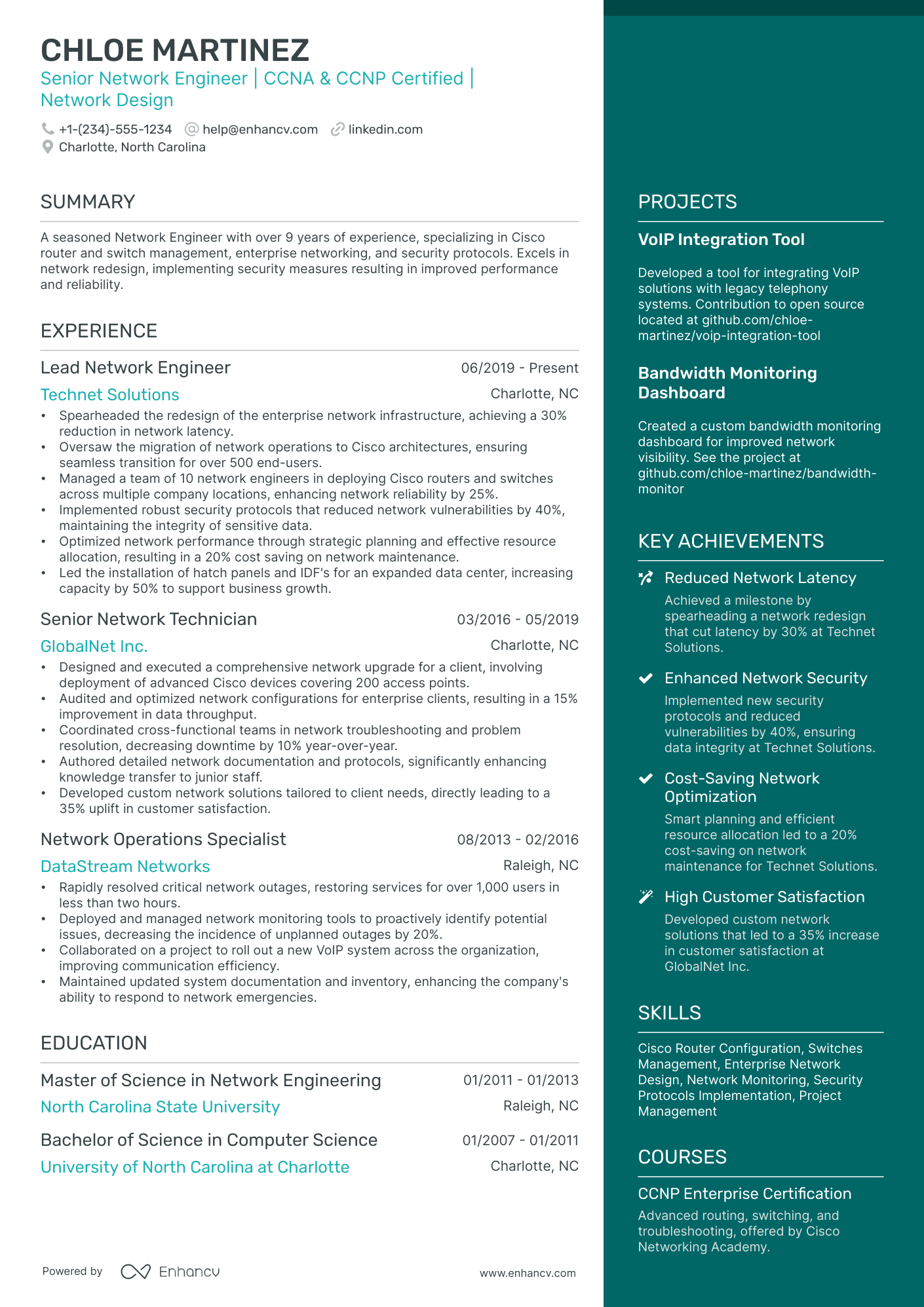 10 Ccna Network Engineer Resume Examples & Guide for 2025