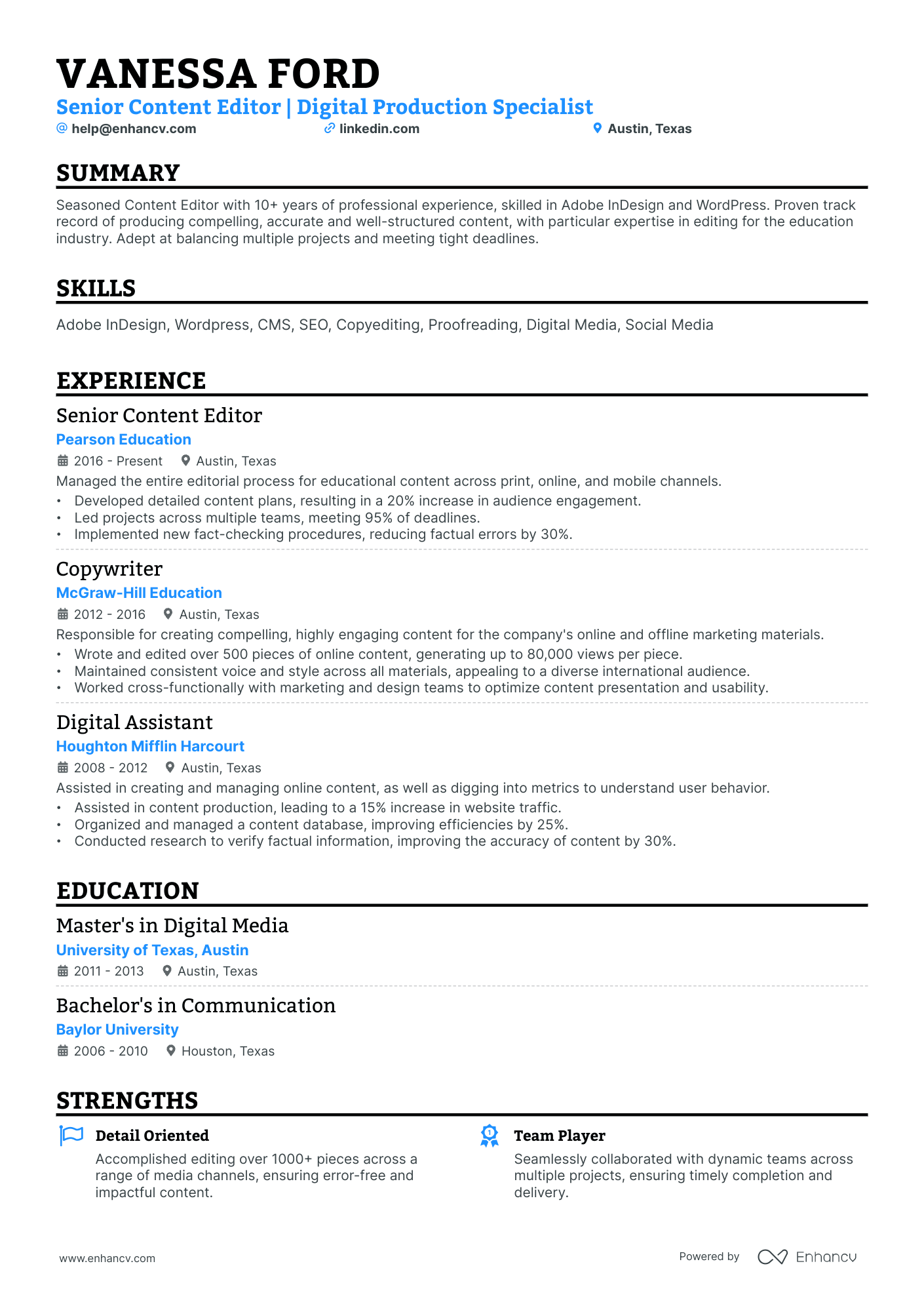 10 Content Editor Resume Examples & Guide for 2026